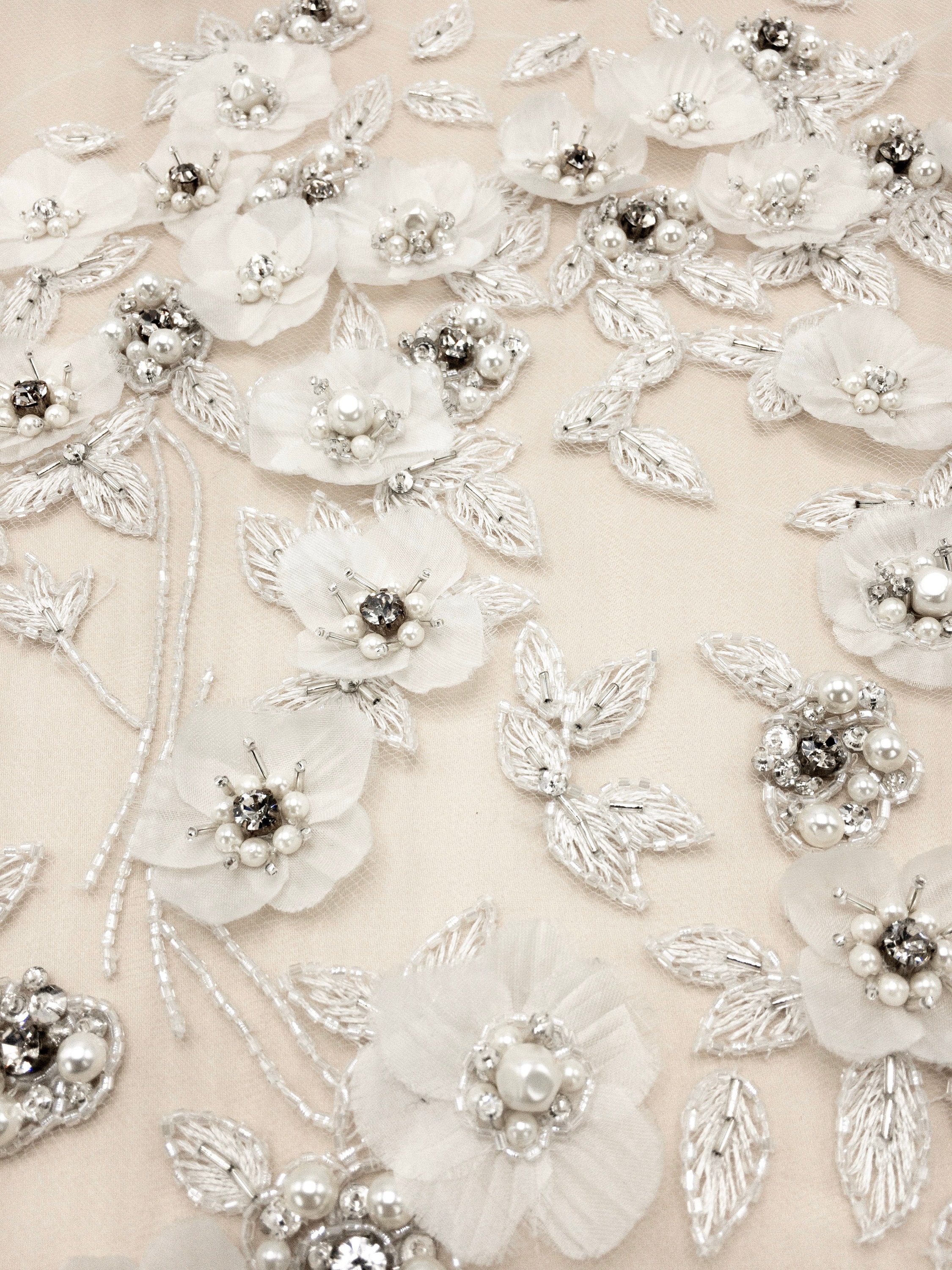 Crystal Beaded Applique Panel, Beading Panel Used as Beaded Trim ...