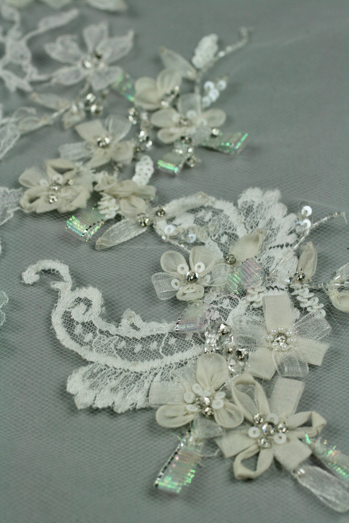 Wedding Lace Beaded Applique Wedding Dress Applique lace - Etsy