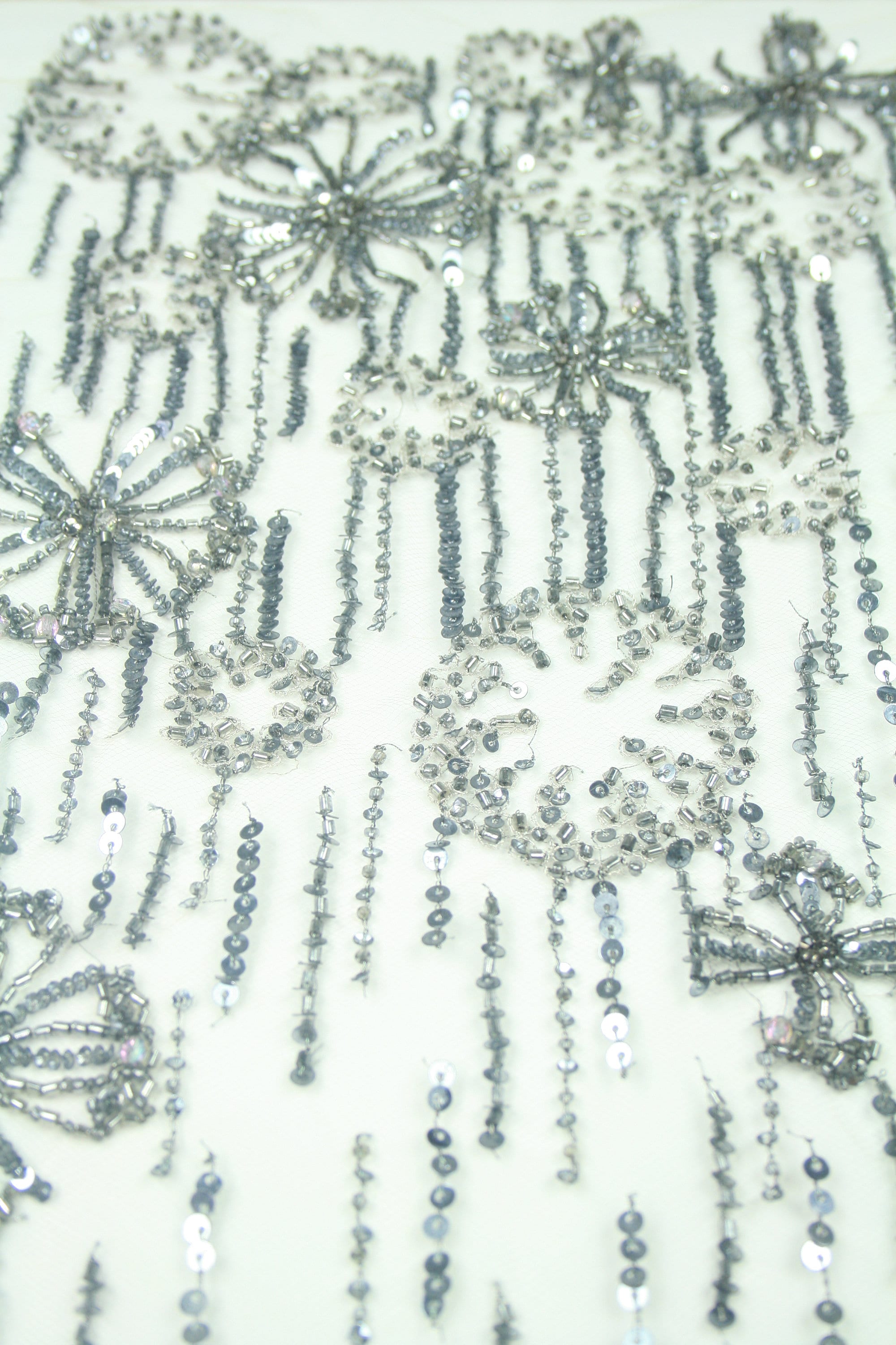 Custom Embroidery Beading Panel Used as Beaded Trim, Embroidered Tulle ...