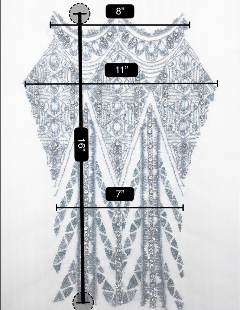 Crystal Beaded Bodice Applique Panel Haute Couture Dress | Etsy