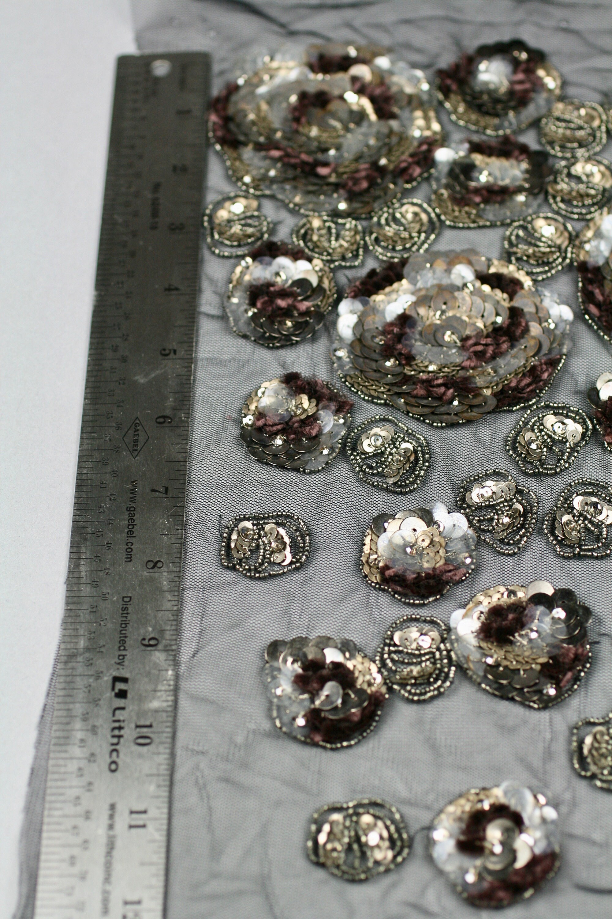 Custom Handmade Beaded Applique Panel Beading Panel Used as Beaded Trim ...