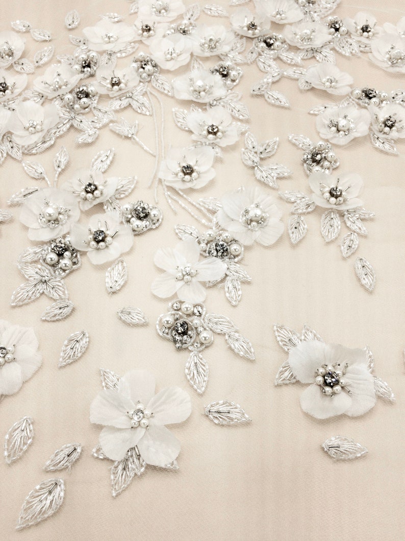 Crystal Beaded Applique Panel, Beading Panel Used as Beaded Trim ...