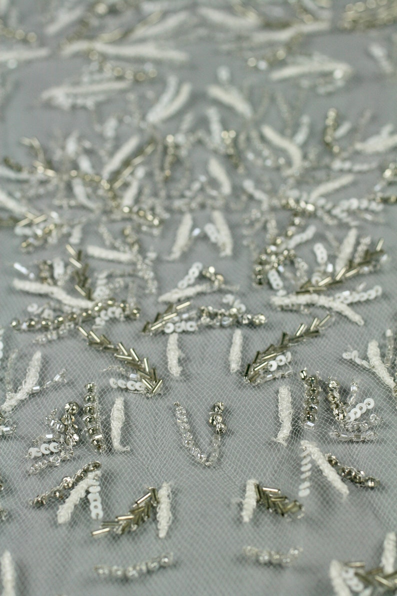 Custom Handmade Beaded Applique Panel Beading Panel Used as Beaded Trim ...