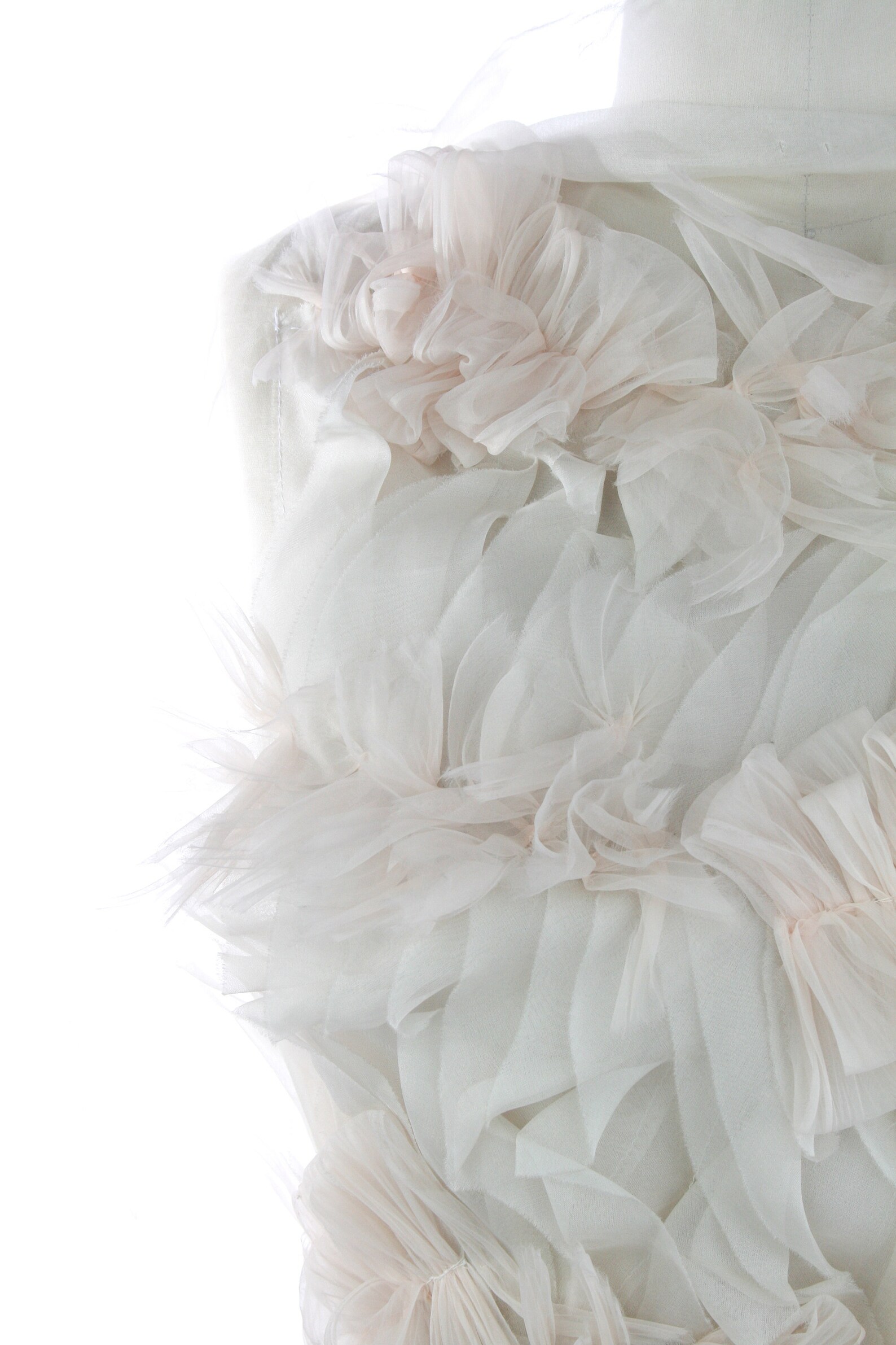 3D Silk Hand Made Ruffles Applique and Pleated Couture Fabric for ...