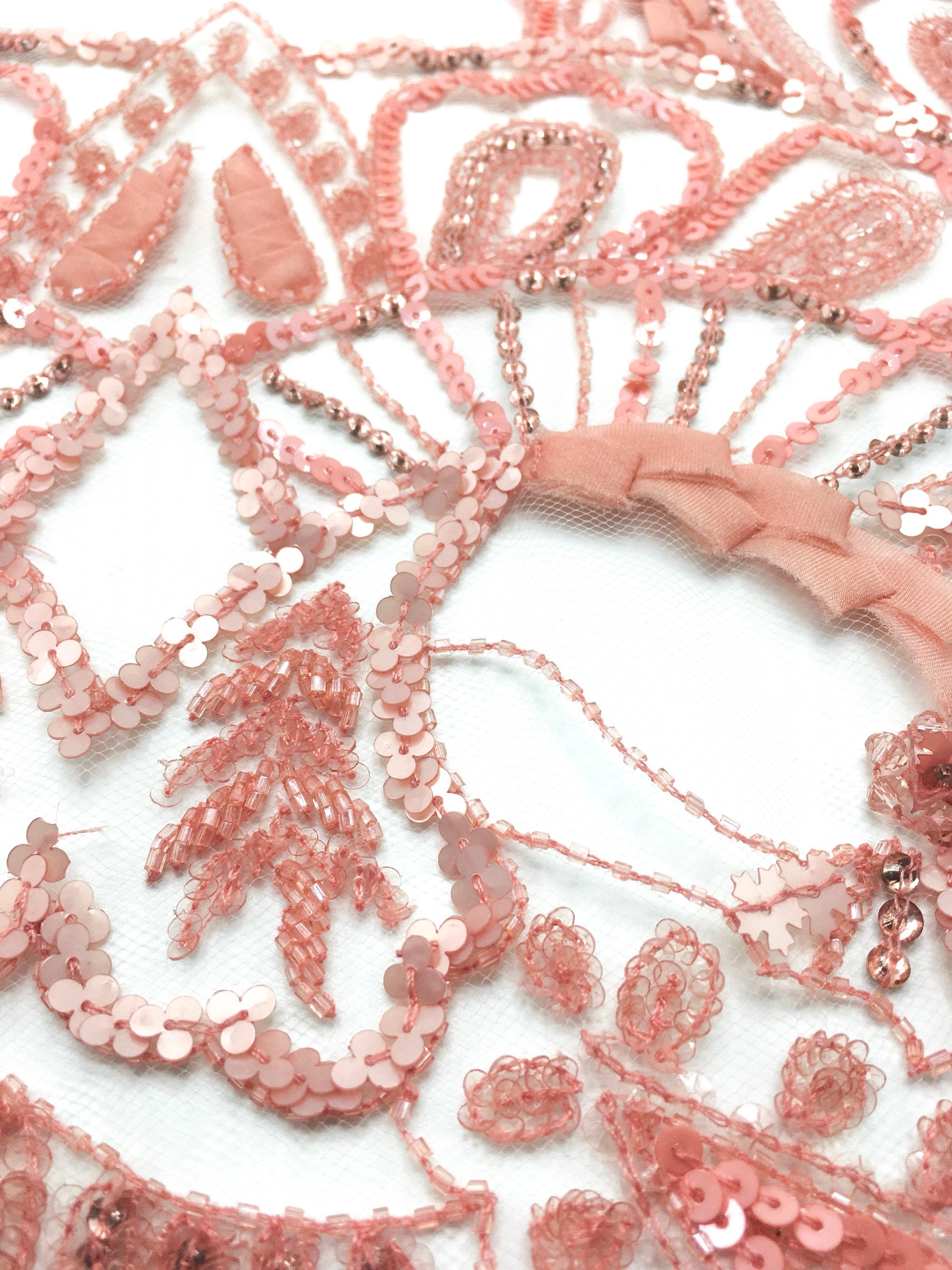 Beaded Applique Panel Beading Panel Used as Beaded Trim - Etsy