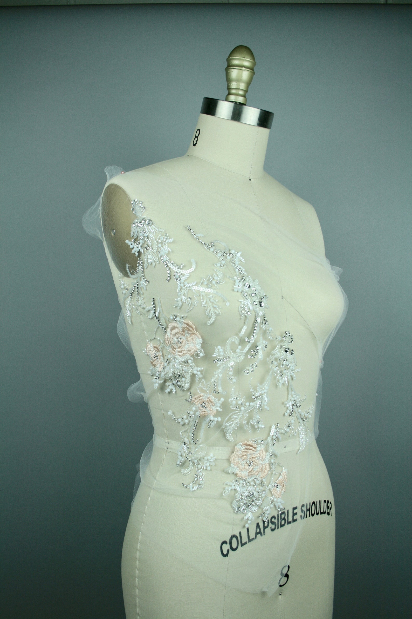 Custom Handmade Beaded Applique Panel Beading Panel Used as Beaded Trim ...