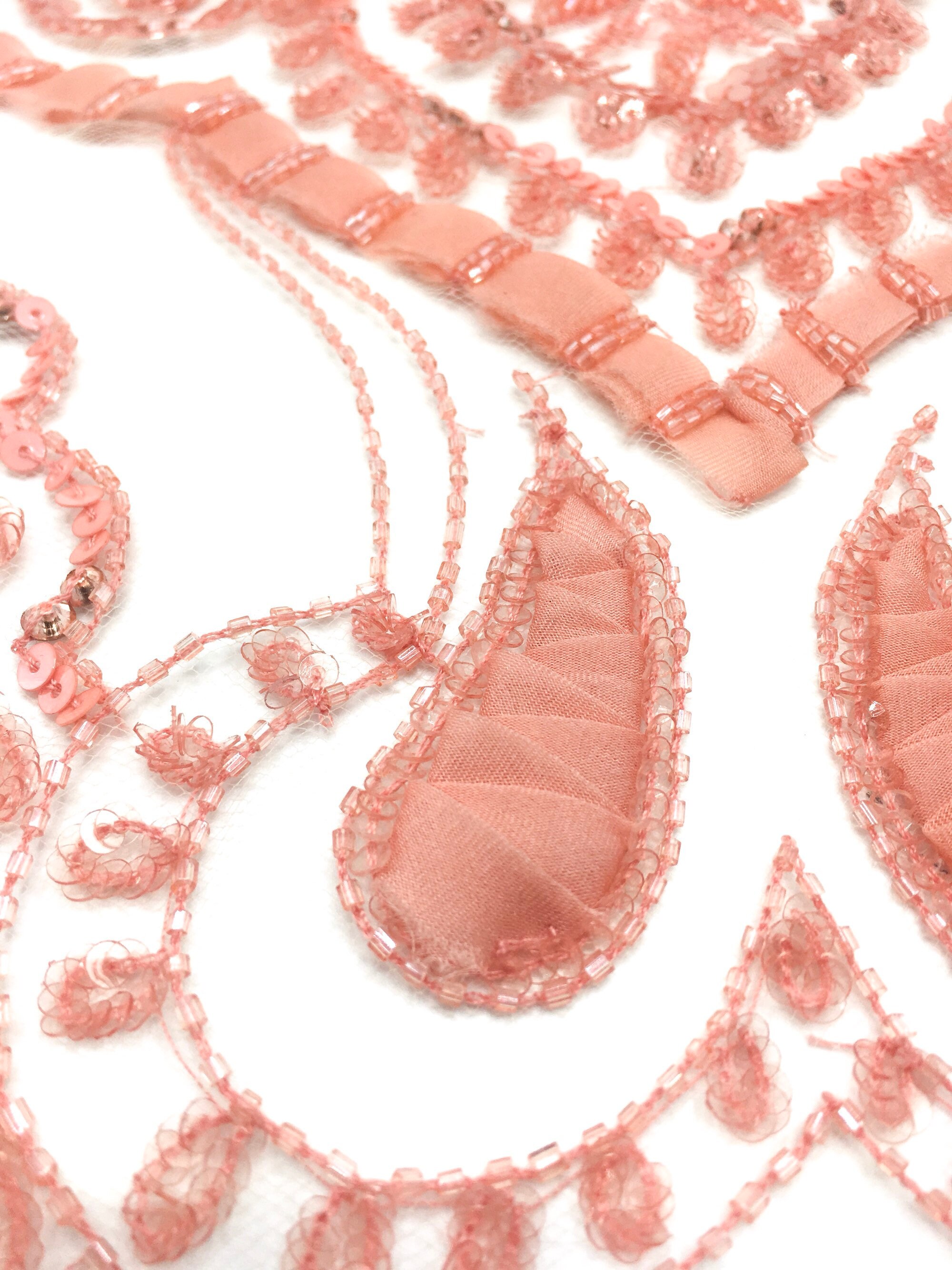 Beaded Applique Panel Beading Panel Used as Beaded Trim - Etsy