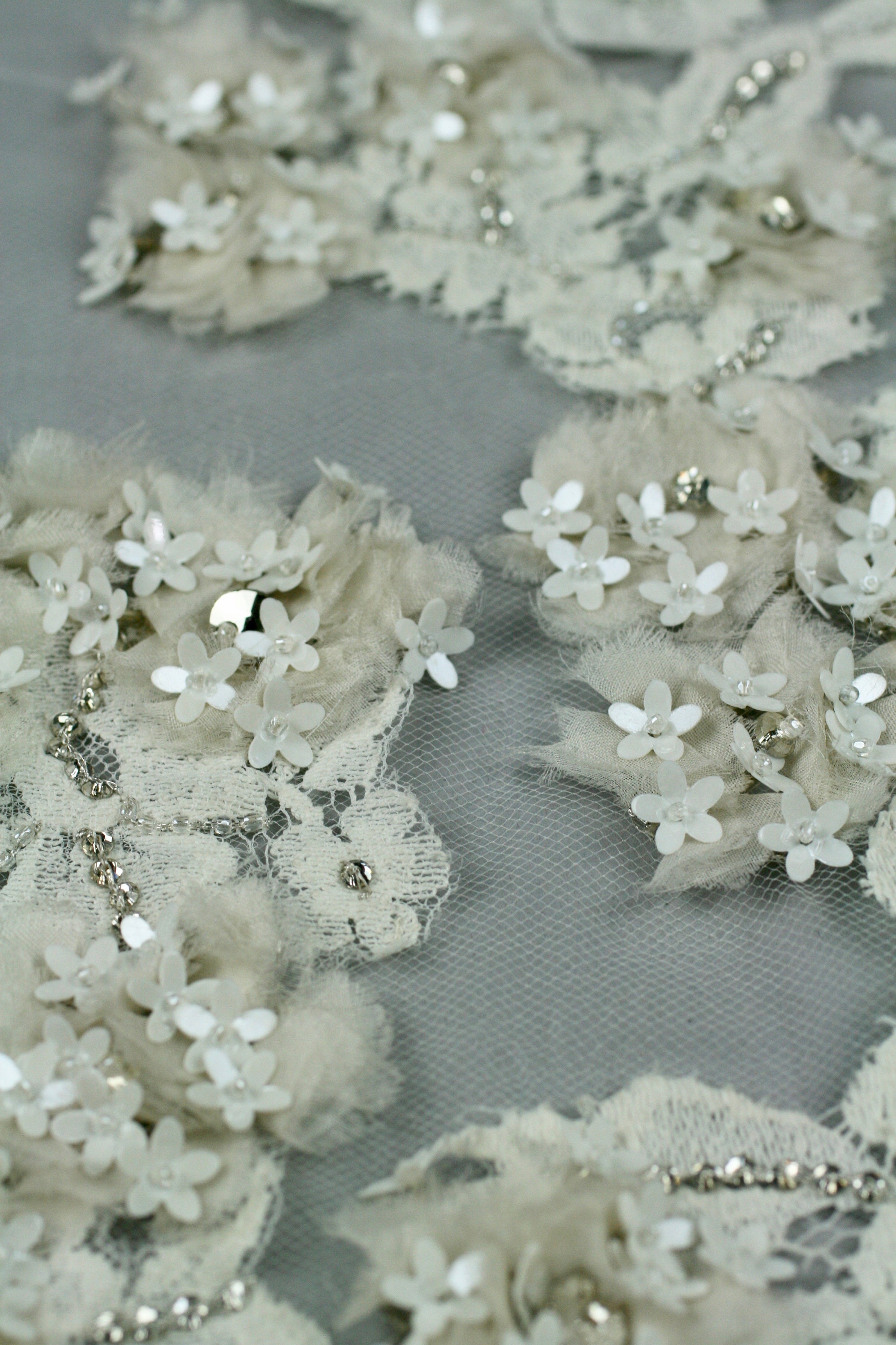 Custom Handmade Beaded Applique Panel Beading Panel Used as Beaded Trim ...