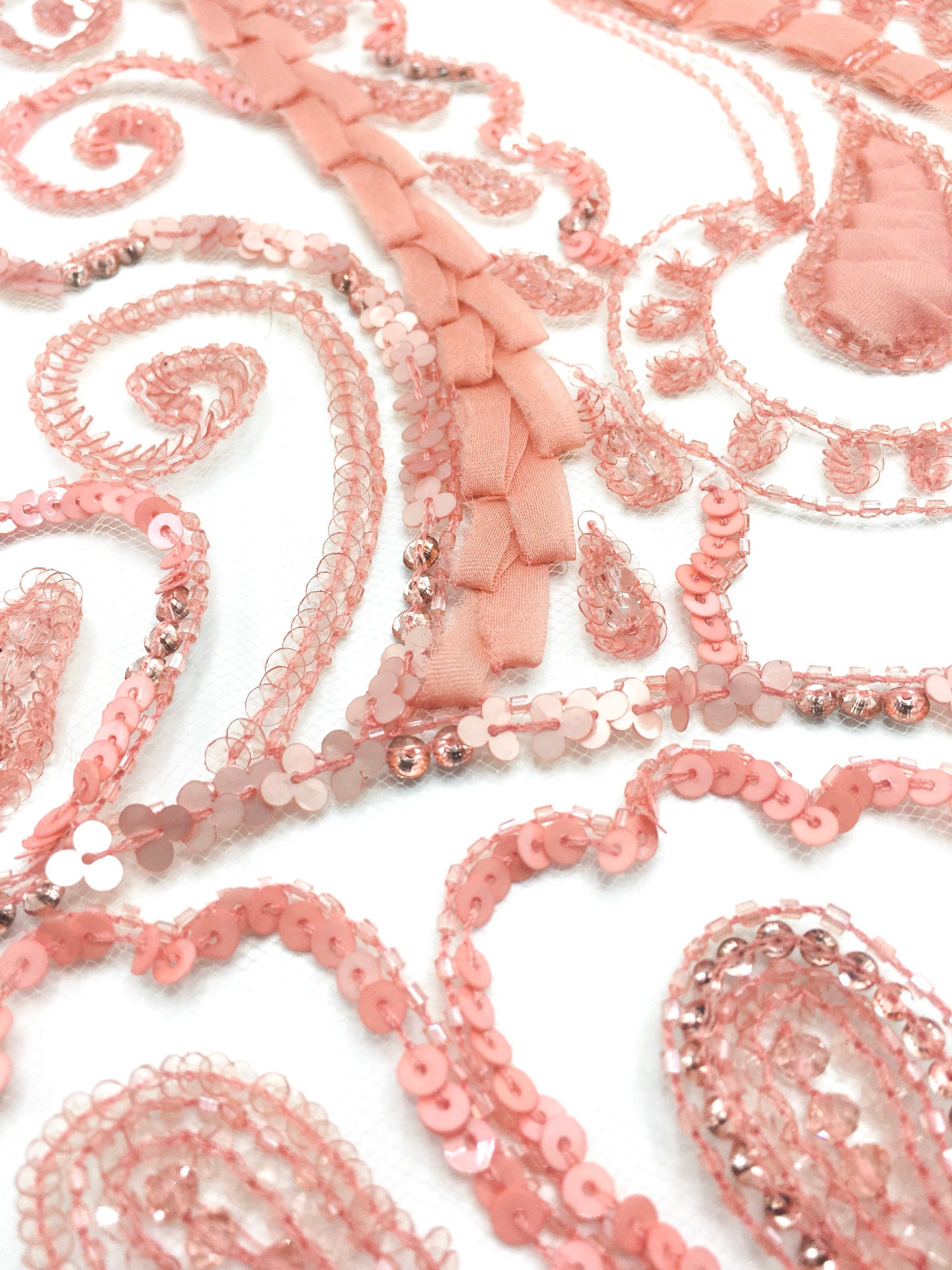 Beaded Applique Panel Beading Panel Used as Beaded Trim - Etsy