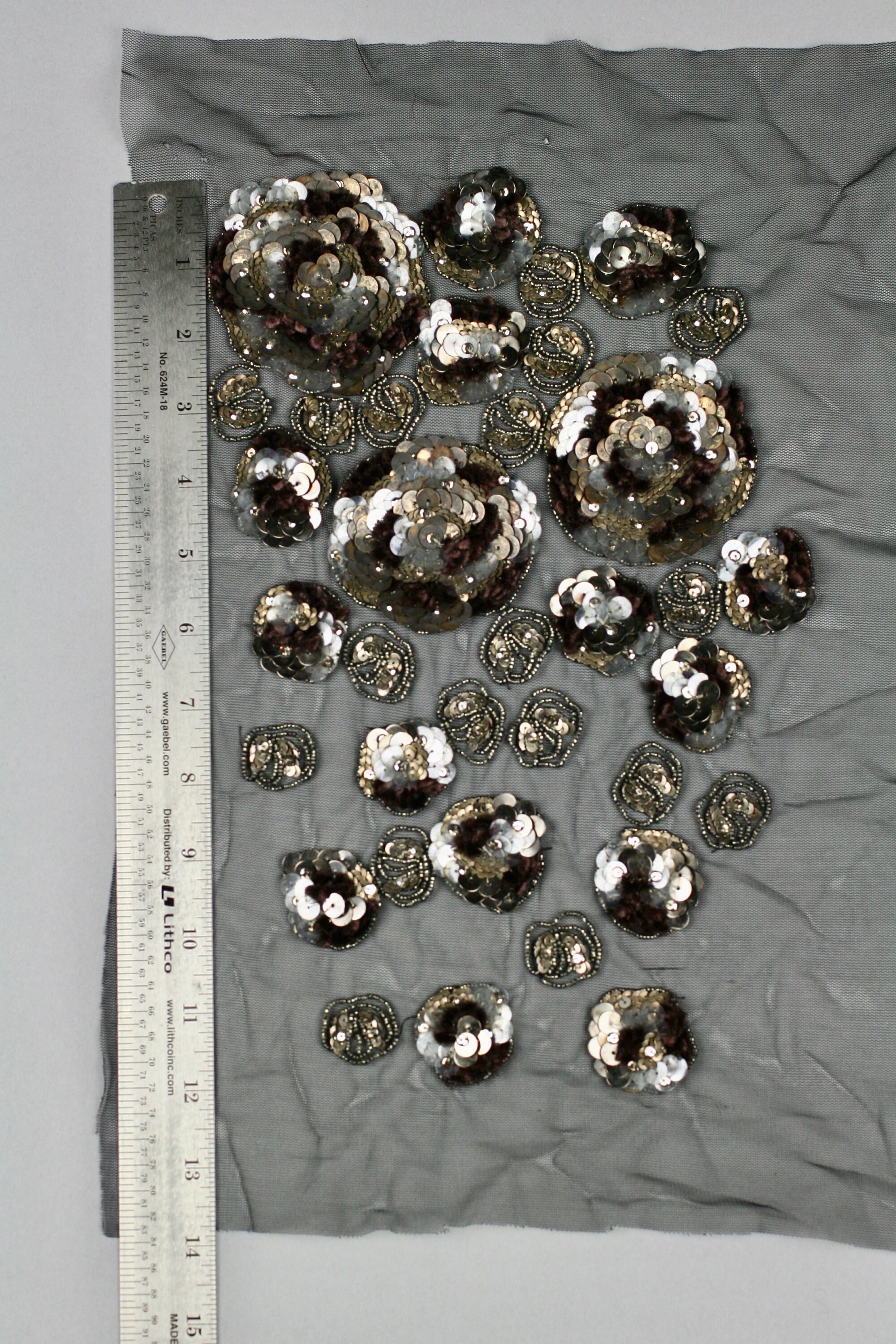 Custom Handmade Beaded Applique Panel Beading Panel Used as Beaded Trim ...