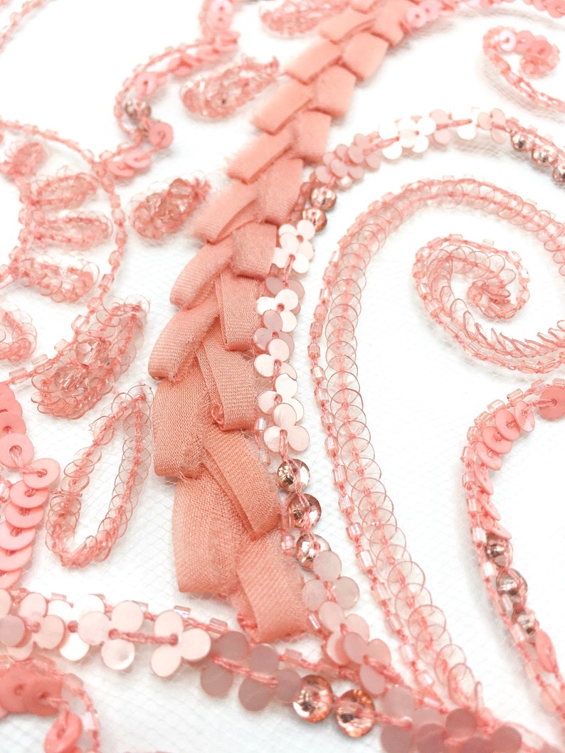 Beaded Applique Panel Beading Panel Used as Beaded Trim - Etsy