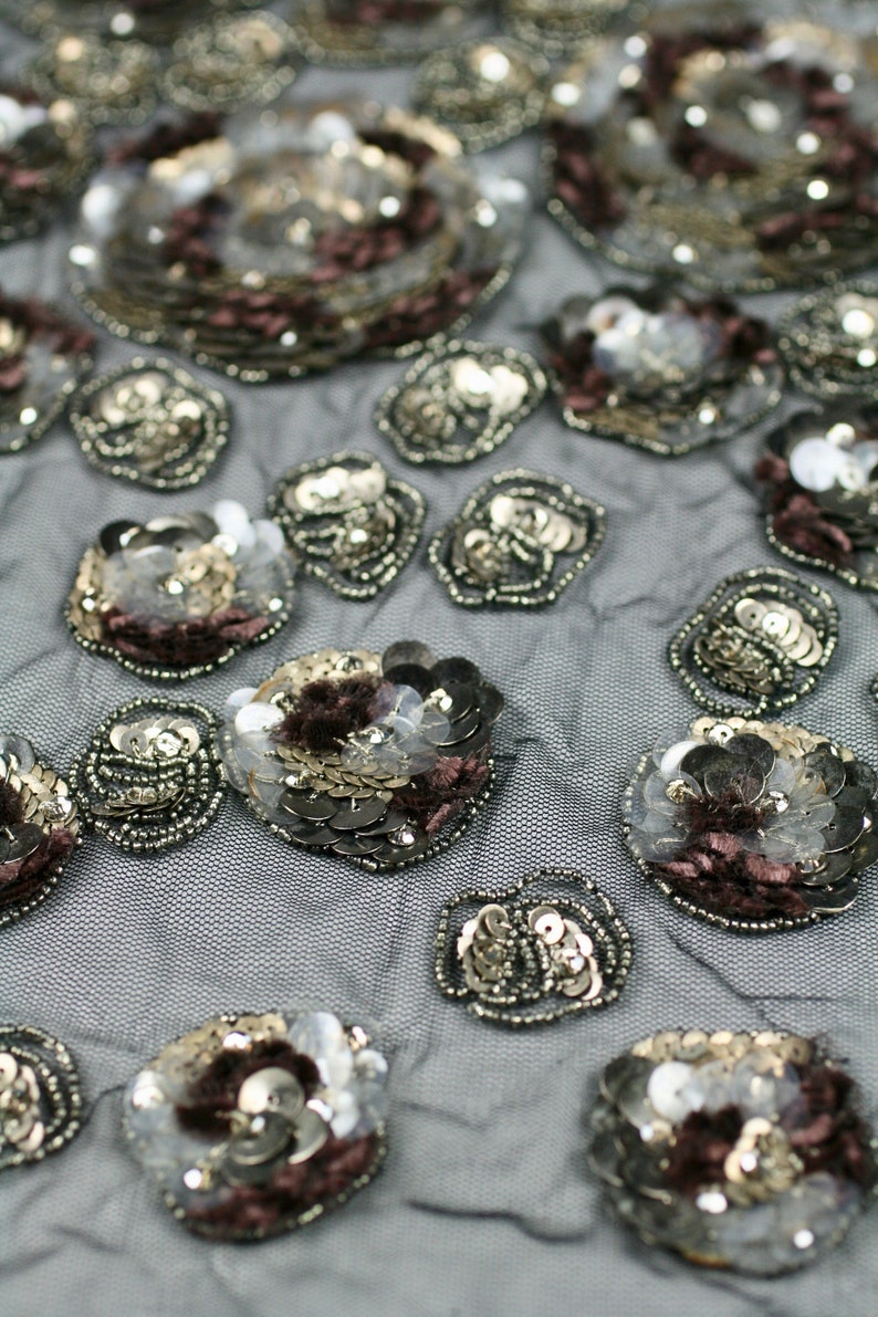 Custom Handmade Beaded Applique Panel Beading Panel Used as Beaded Trim ...