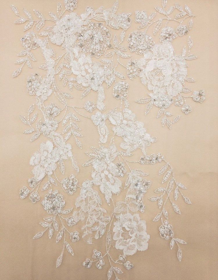 Crystal Beaded Applique Panel Beading Panel Used as Beaded - Etsy