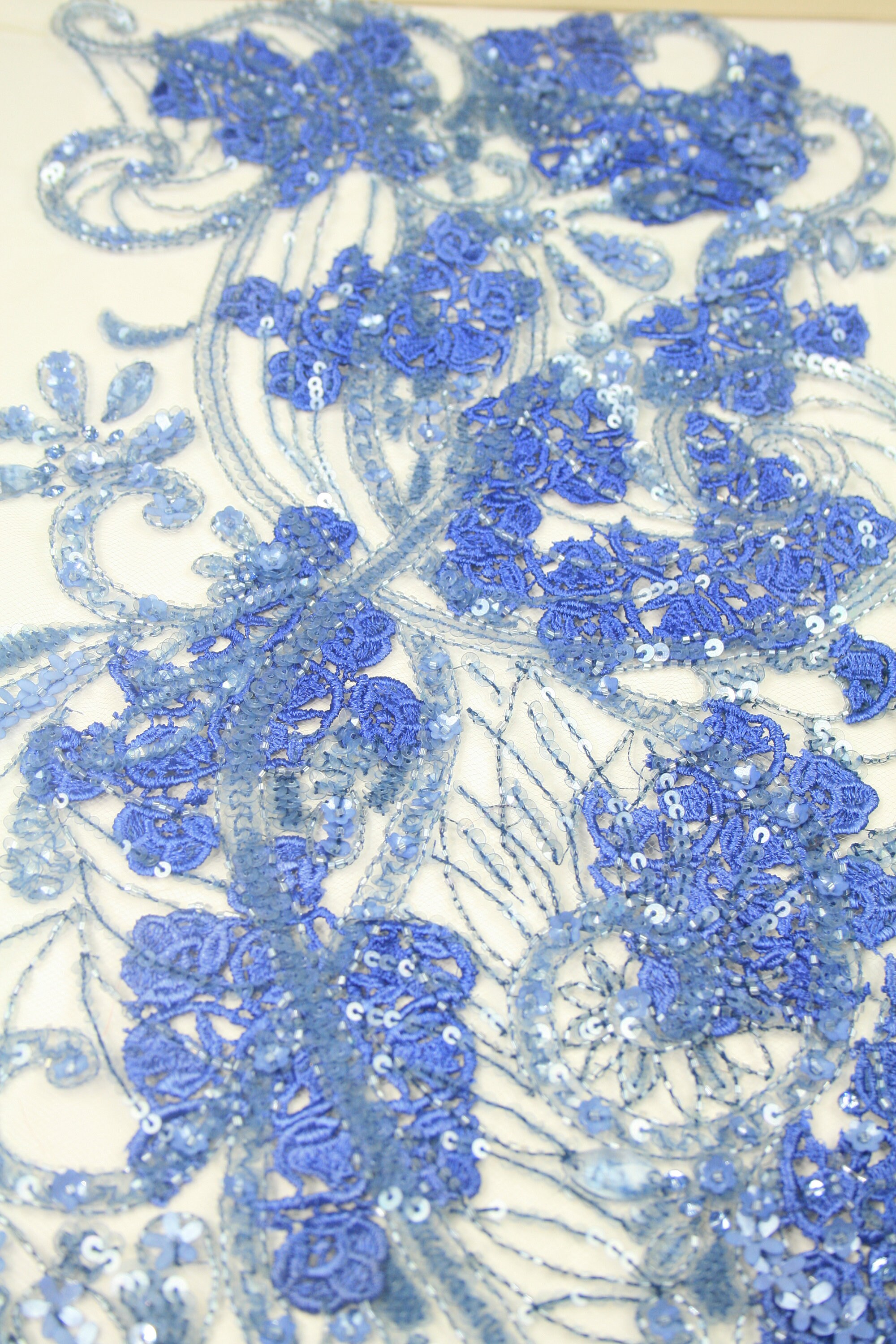 Periwinkle Blue Flower Applique Designs for Dress Embroidered - Etsy