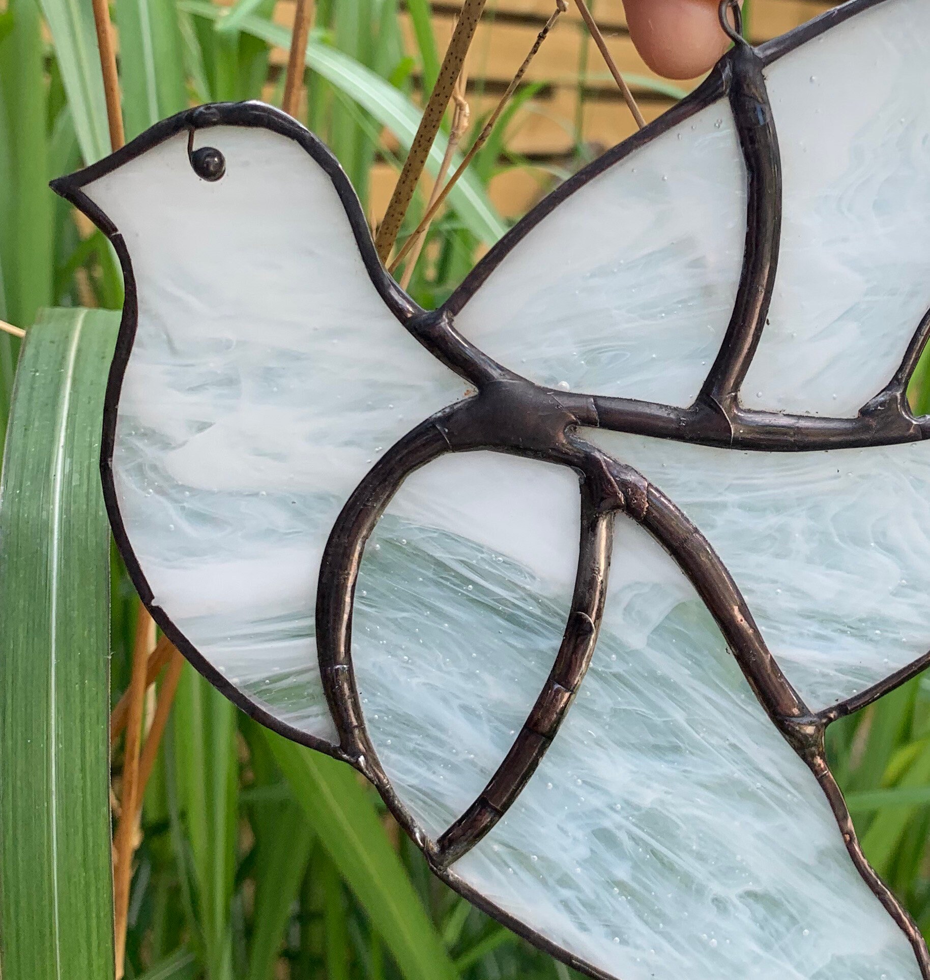 Stained Glass Dove/ Dove of Peace/ Window Hanging/white Glass Dove - Etsy