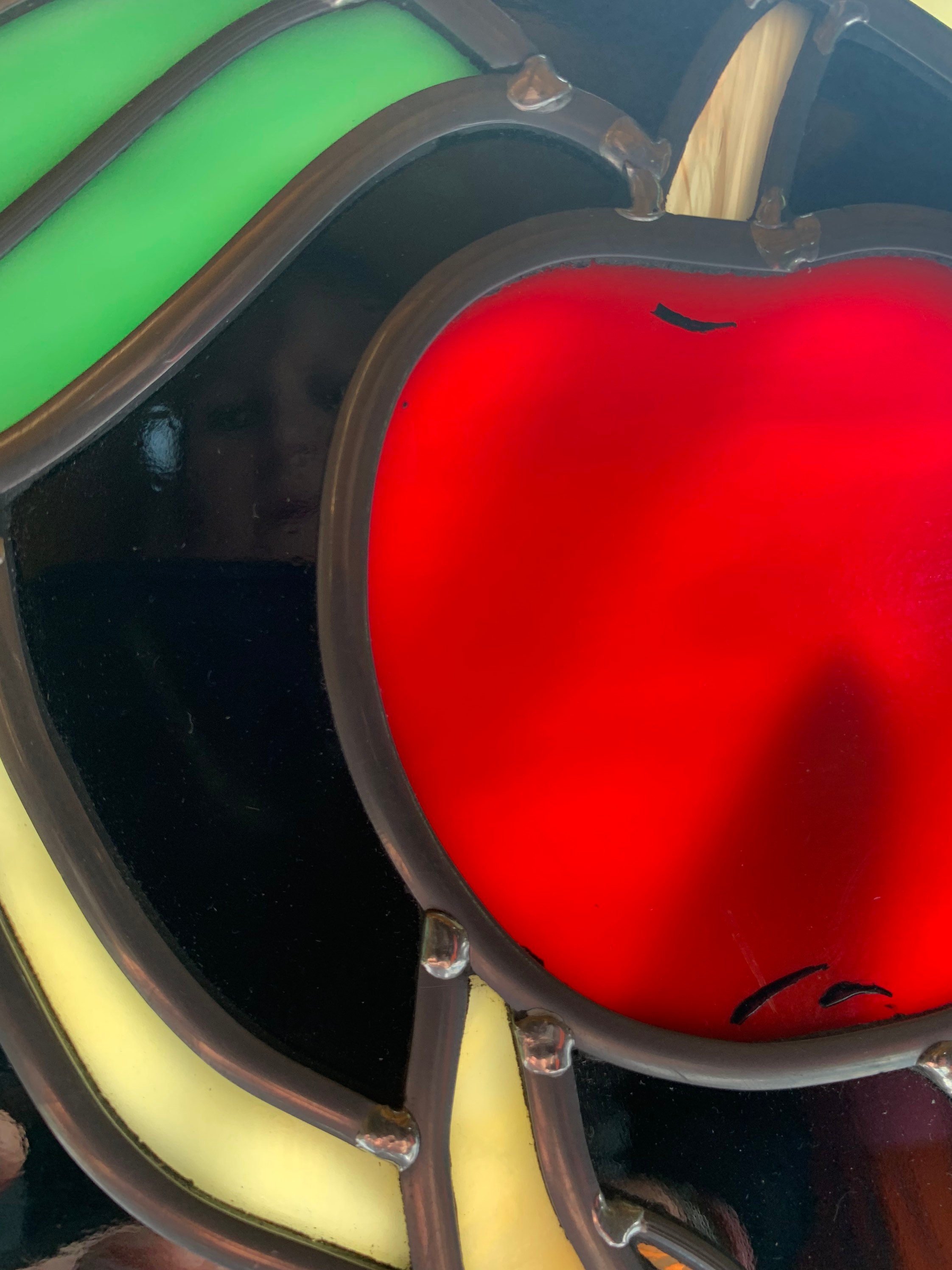 Stained Glass Apple Panel/window Hanging/apples/glass Apples - Etsy