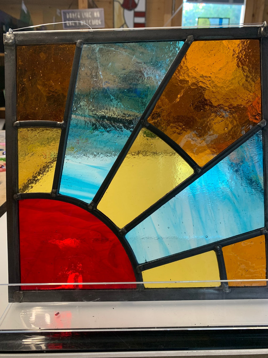 Sunrise/sunset/stained Glass/window Hanging - Etsy