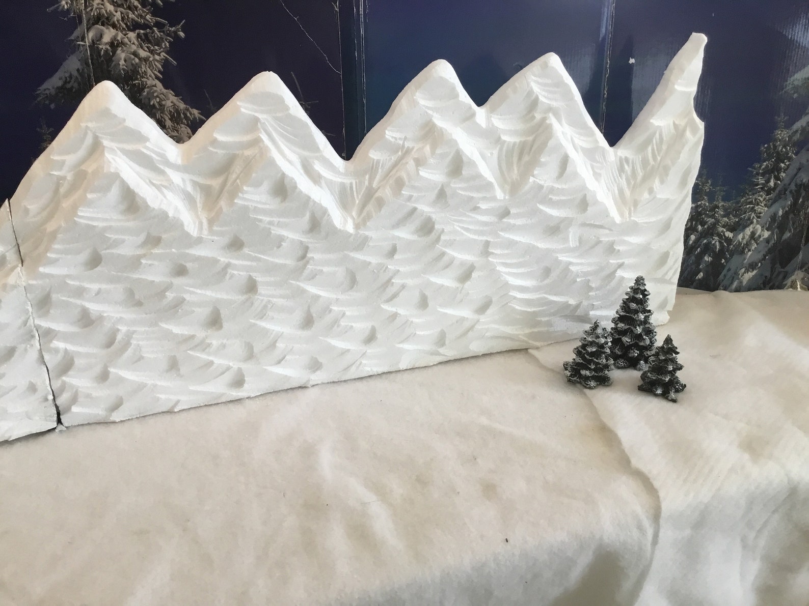 Christmas Village Display Mountain Backdrop for Lemax, Dept 56christmas ...