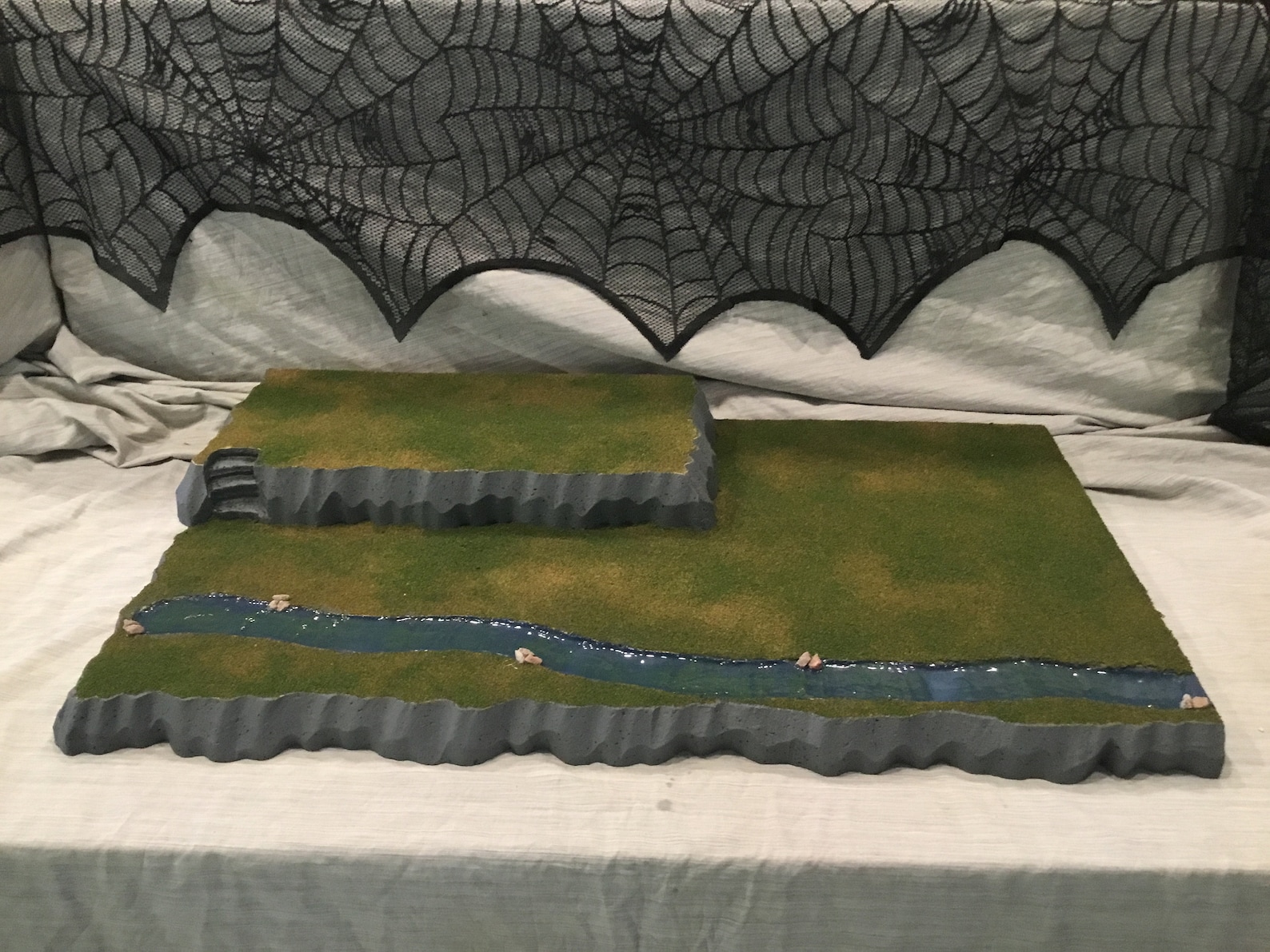 Halloween Village Display Platform W Creek Fits Well Lemax Spooky Town ...
