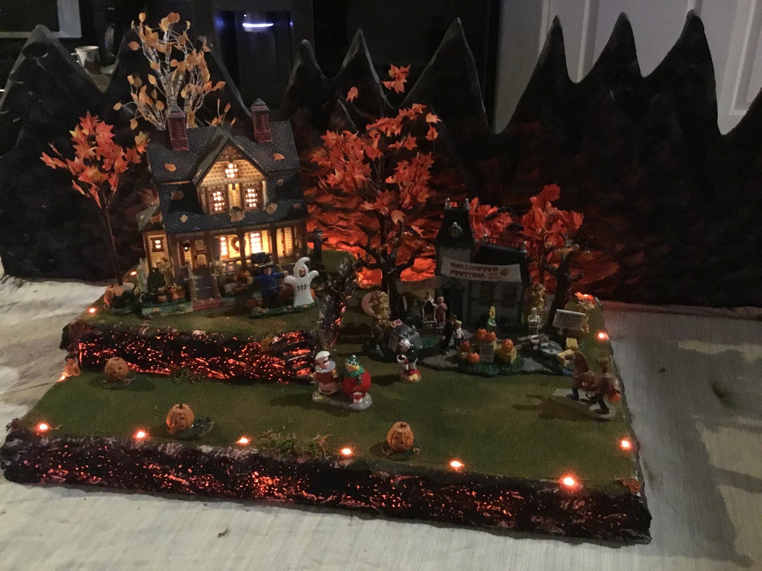 Halloween Village Display Platform for Spooky Town Lemax Dept56 24x14 ...