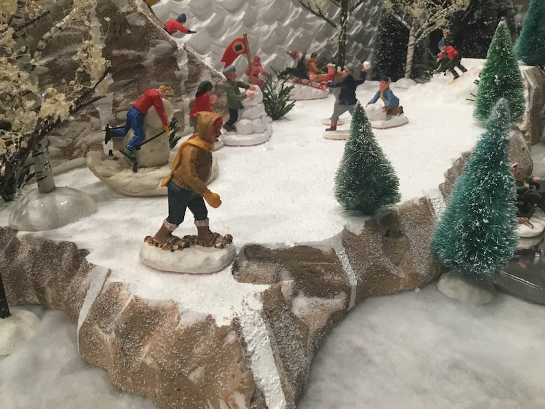 Christmas Village Display Platform W/ski Slope Sled Hill and - Etsy