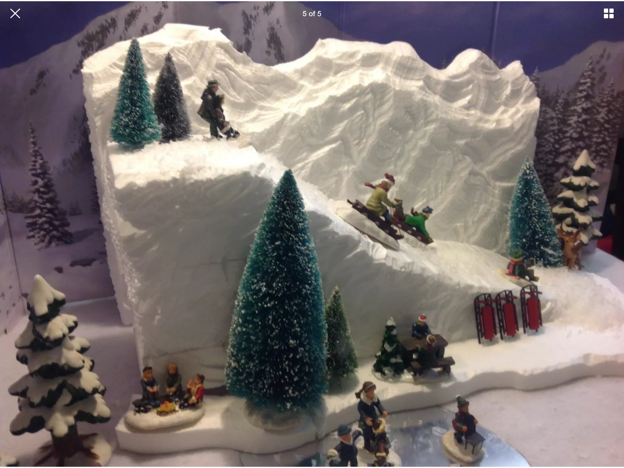 Christmas Village Display Ski Slope for Lemax Dept 56 Dickens North ...