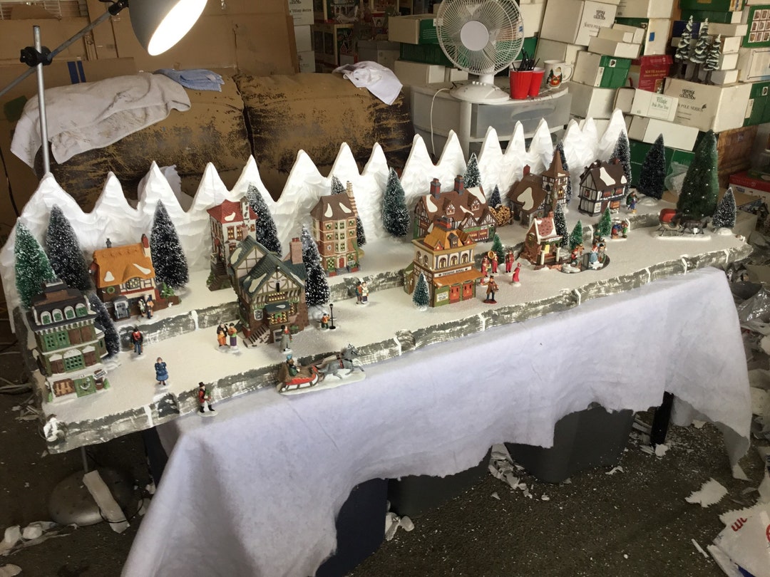 Christmas Village Display Platform HUGE Size 80 Inches Wide Fits Well ...