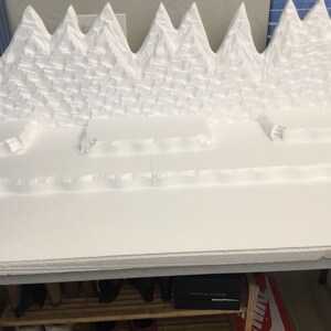 Christmas Village Display Platform 4 Feet Long W Matching Background ...