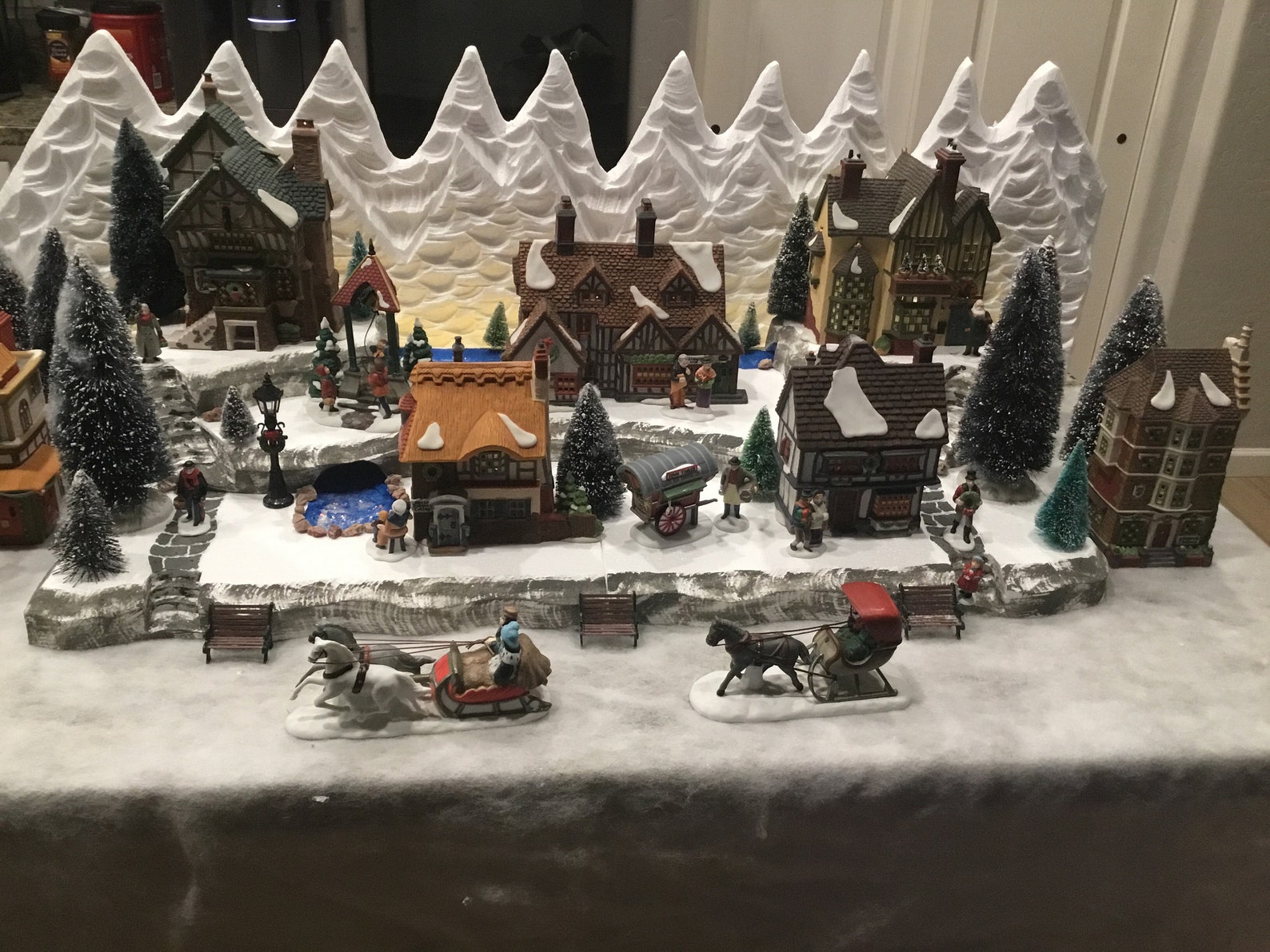 Christmas Village Display Platform With Creek and Pond ; Great for ...