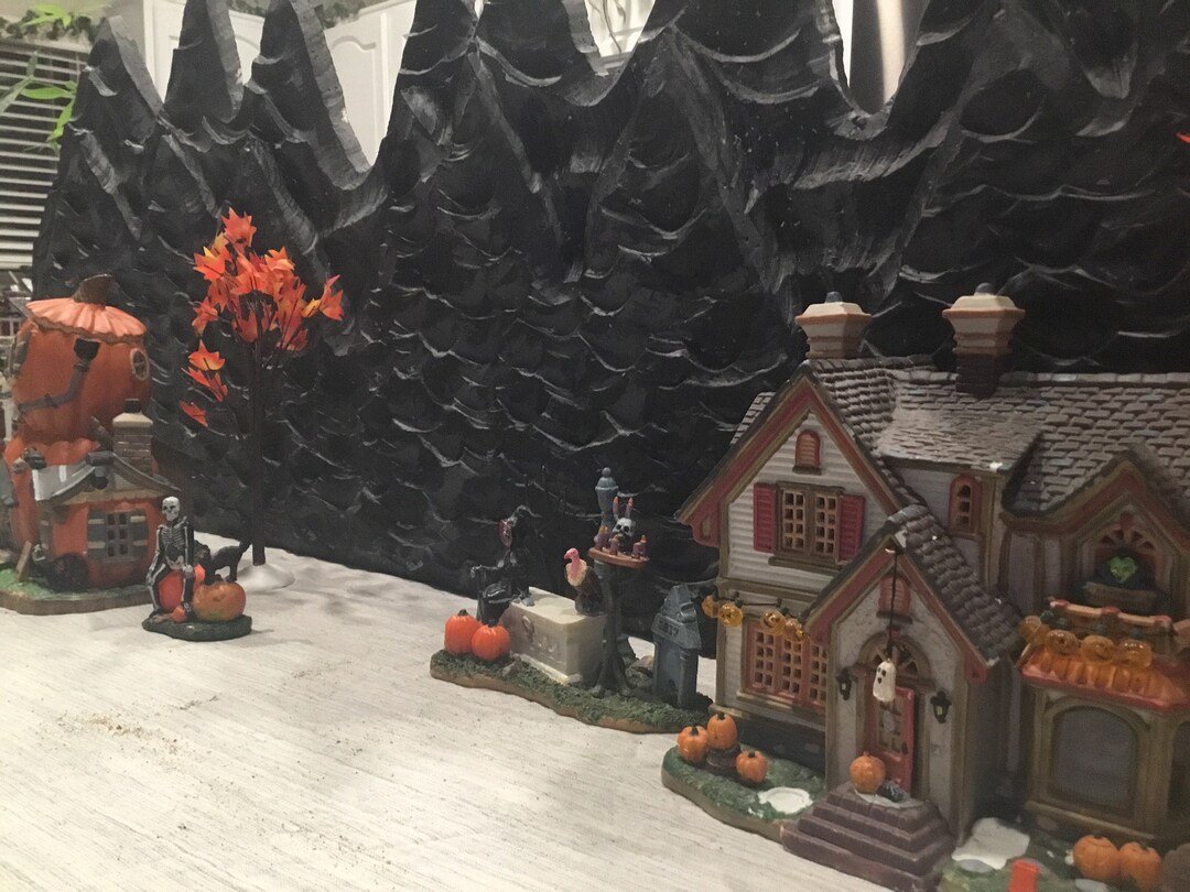 Halloween Village Display Mountain Backdrop for Lemax Spooky Town ...