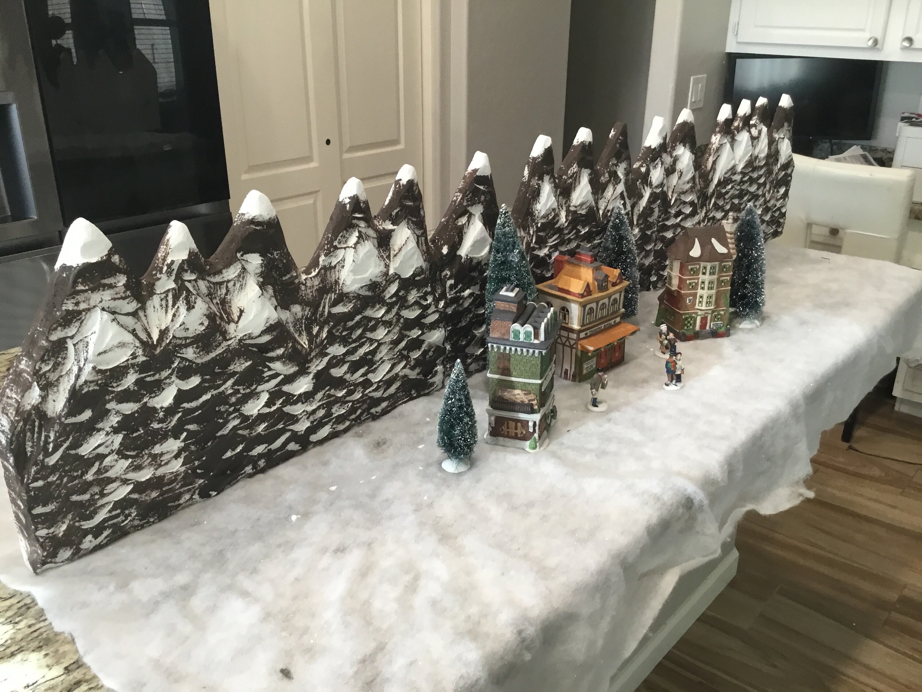 Christmas Village Display 6 Feet Mountain Backdrop for Lemax, Dept 56 ...