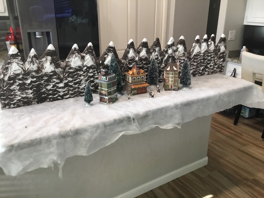 Christmas Village Display 6 Feet Mountain Backdrop for Lemax, Dept 56 ...