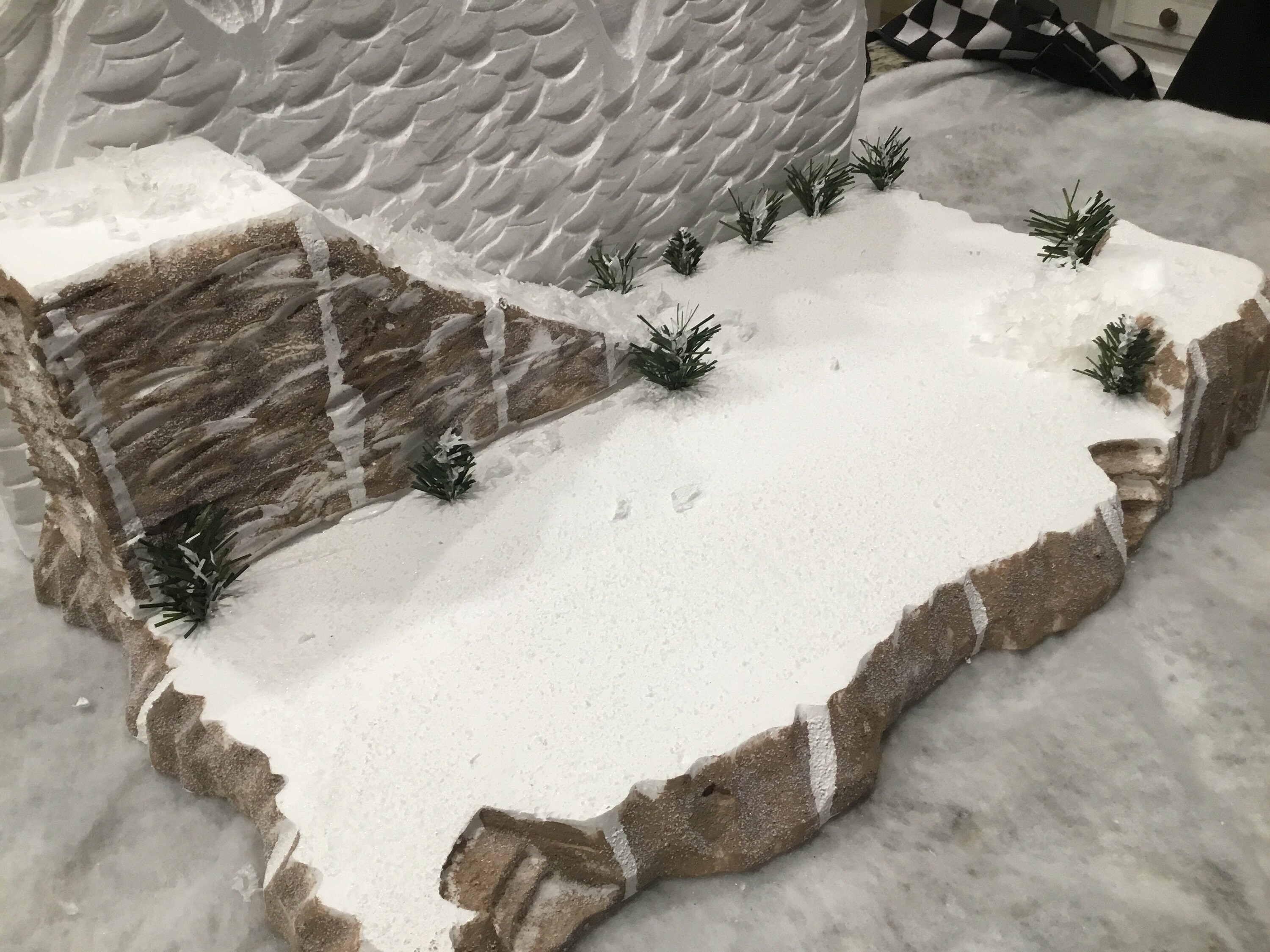 Christmas Village Display Platform W/ski Slope, Sled Hill and Mountain ...