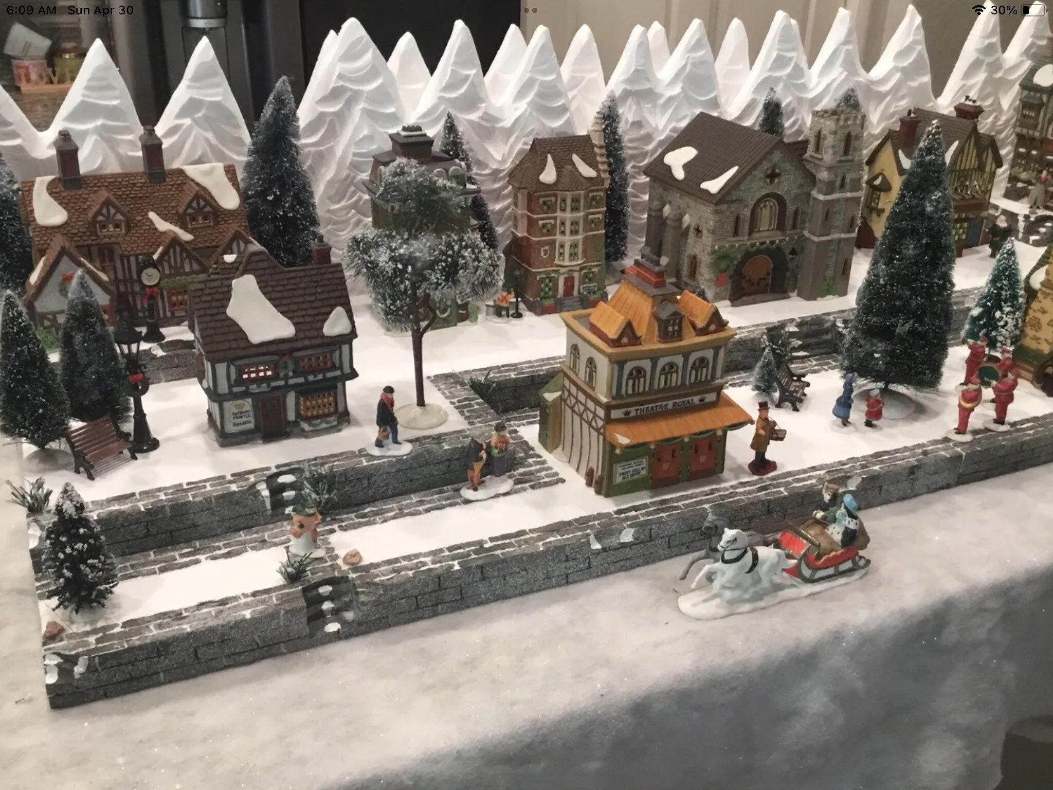 Christmas Village Display Platform HUGE 5 Feet Long , for Lemax Dept 56 ...