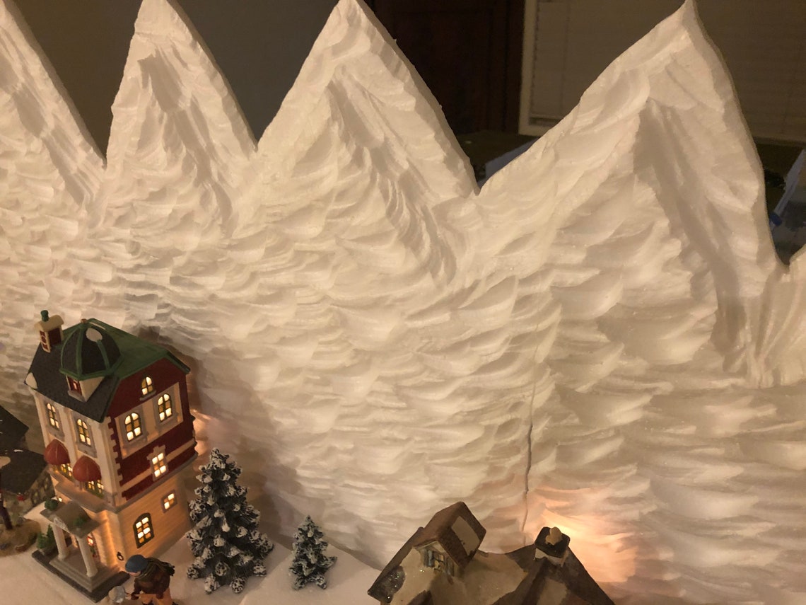 Christmas village display mountain backdrop for Lemax Dept56 | Etsy