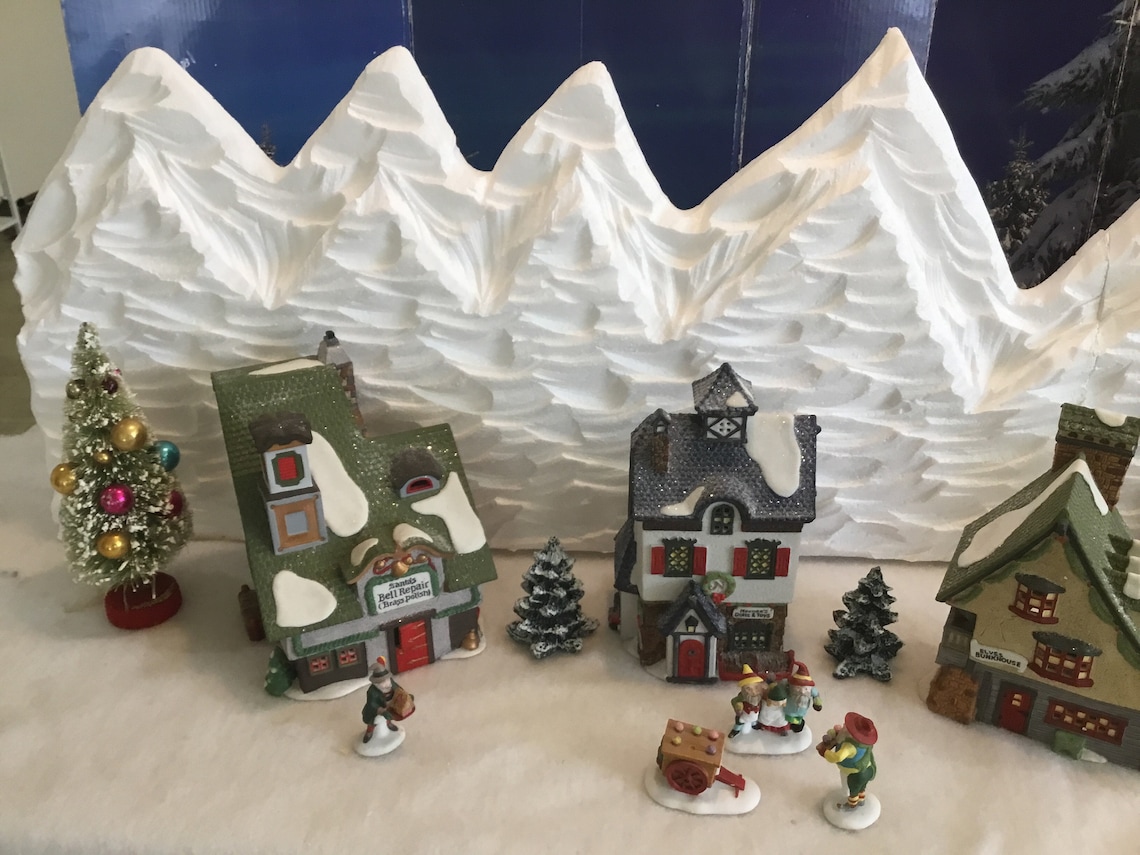 Christmas Village Display Mountain Backdrop 54x14 Inches for Lemax ...