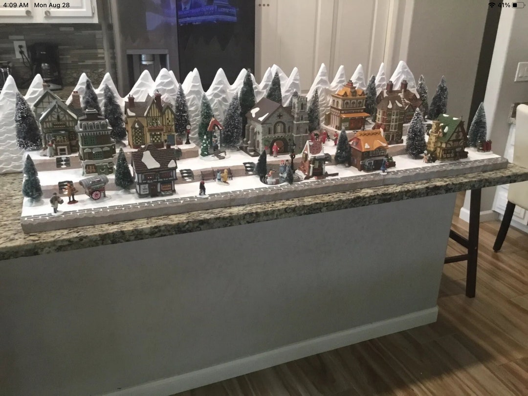 Christmas Village Display Platform HUGE 6 Feet Long Fits Well Lemax and ...