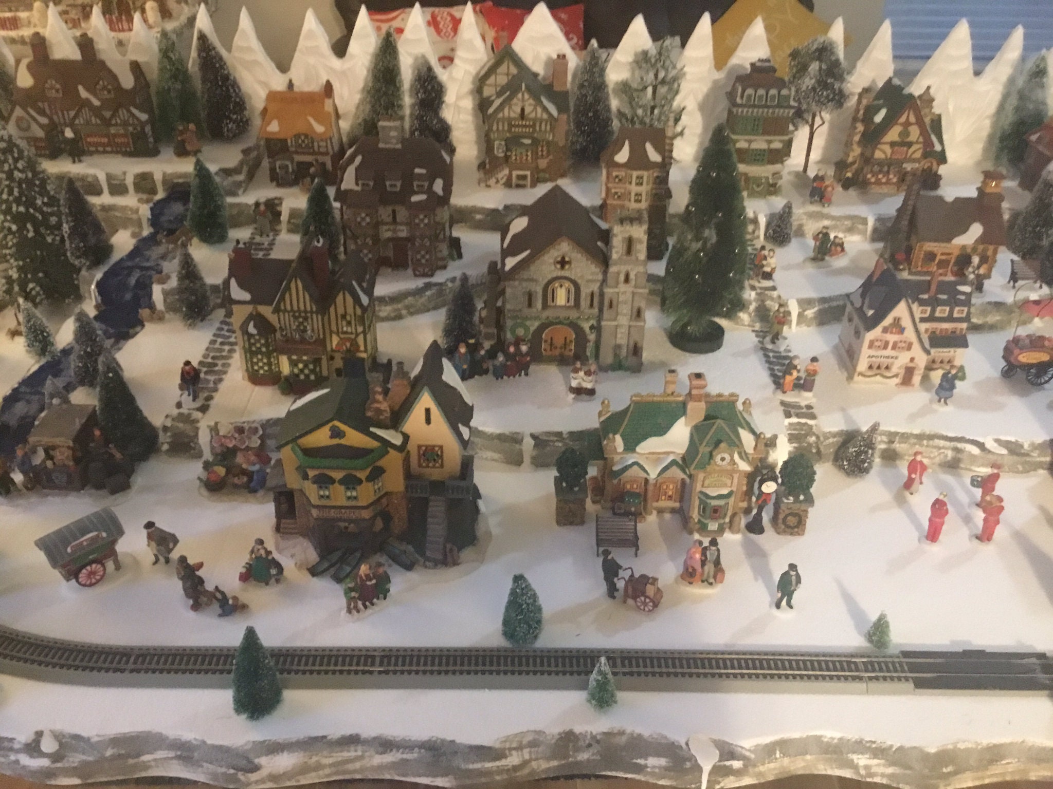 Christmas Village Display Platform Huge 4x8’ With Train Track Layout ...