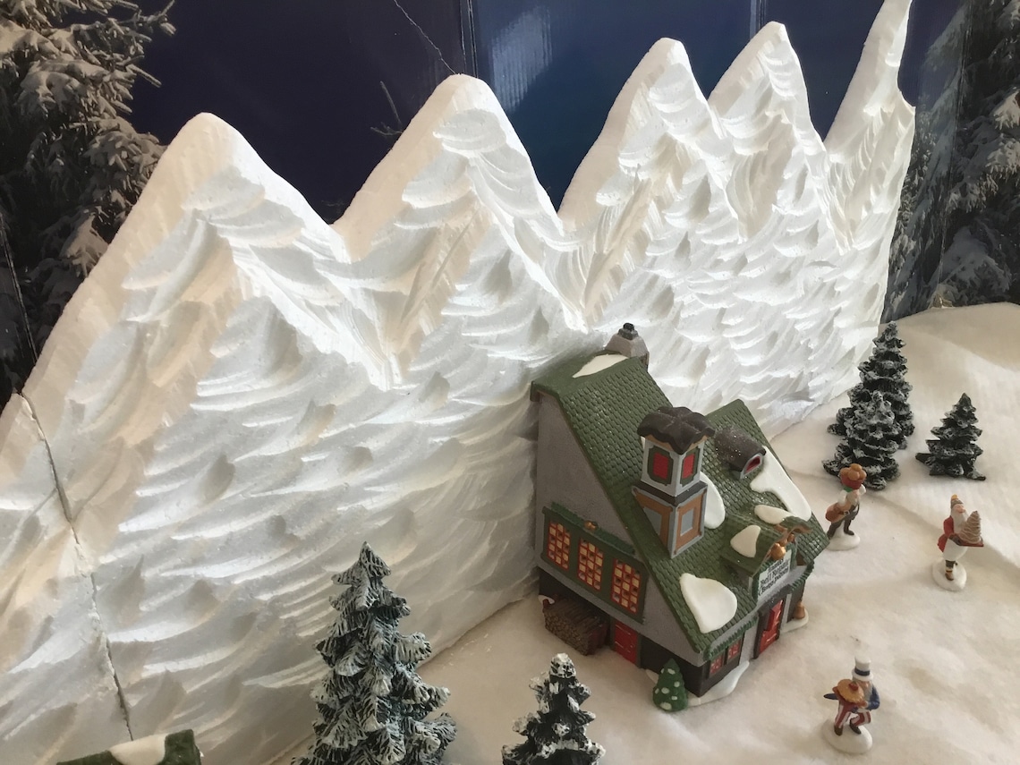 Christmas Village Display Mountain Backdrop for Lemax, Dept 56christmas ...