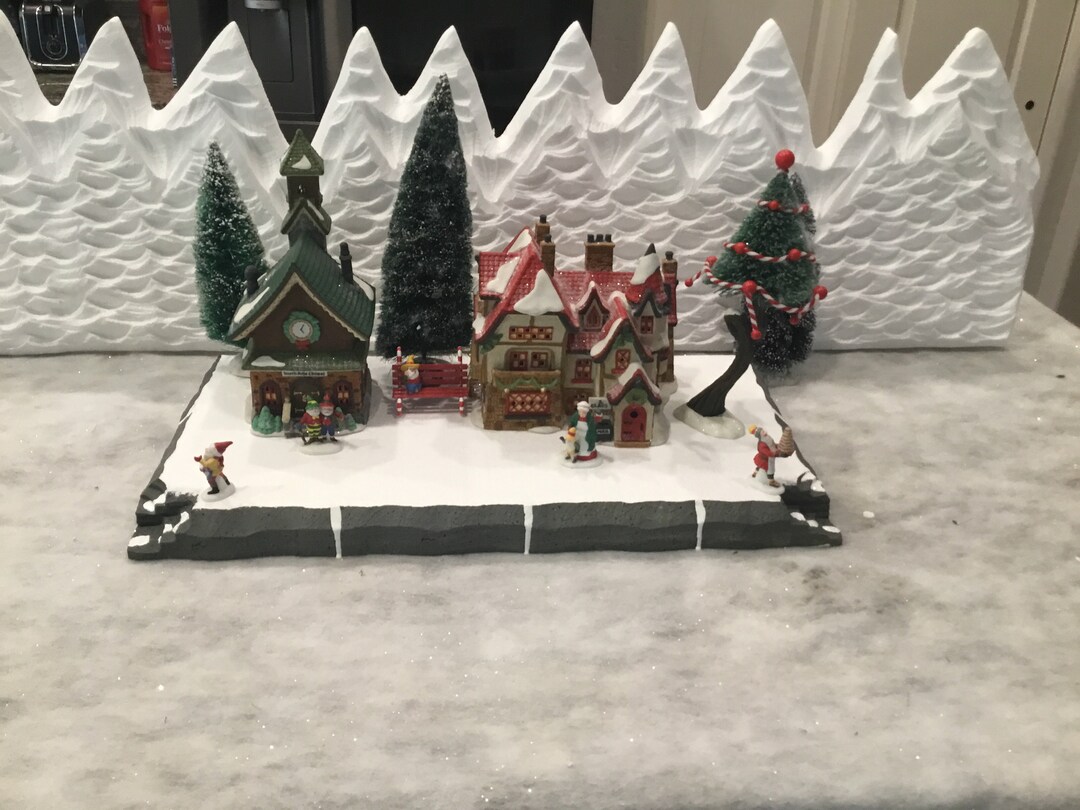 Christmas Village Display Platform Fits Lemax Dept 56 Dickens Snow ...