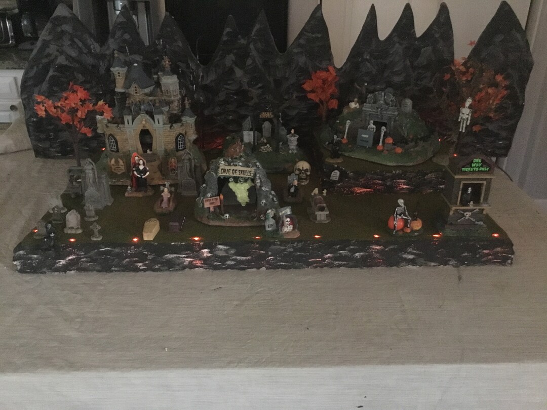 Halloween Village Display Platform With Build in Led Lights for Lemax ...