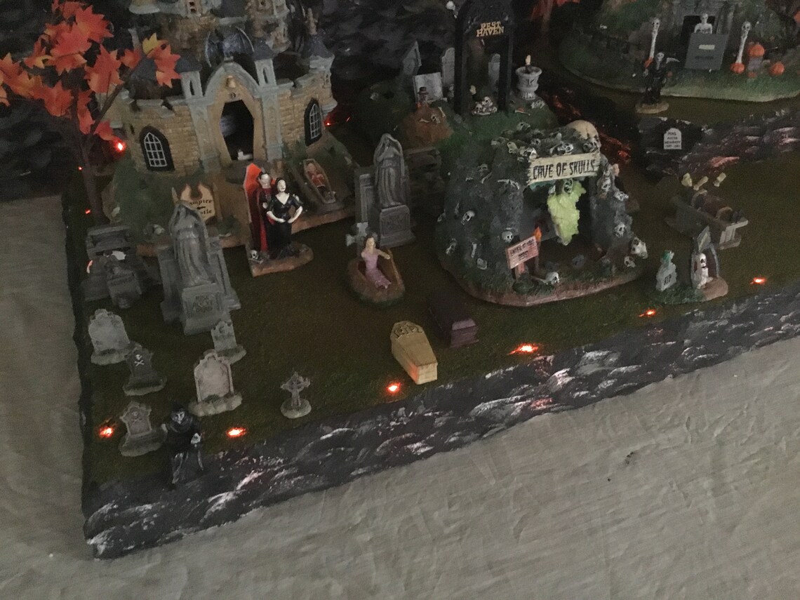 Halloween Village Display Platform With Build in Led Lights for Lemax ...