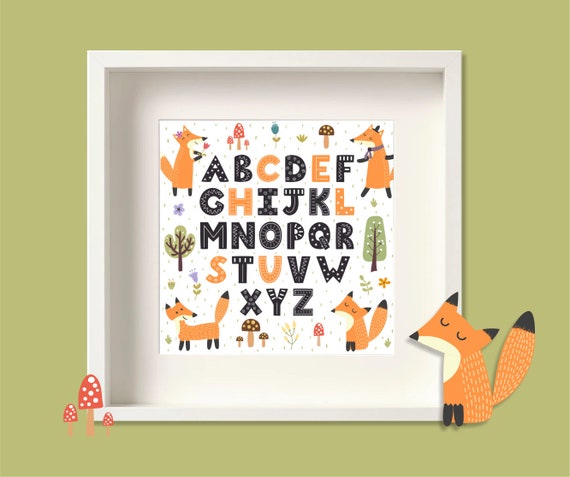 Picture Fox ABC Animal Alphabet Letter Poster Enrollment Gift | Etsy