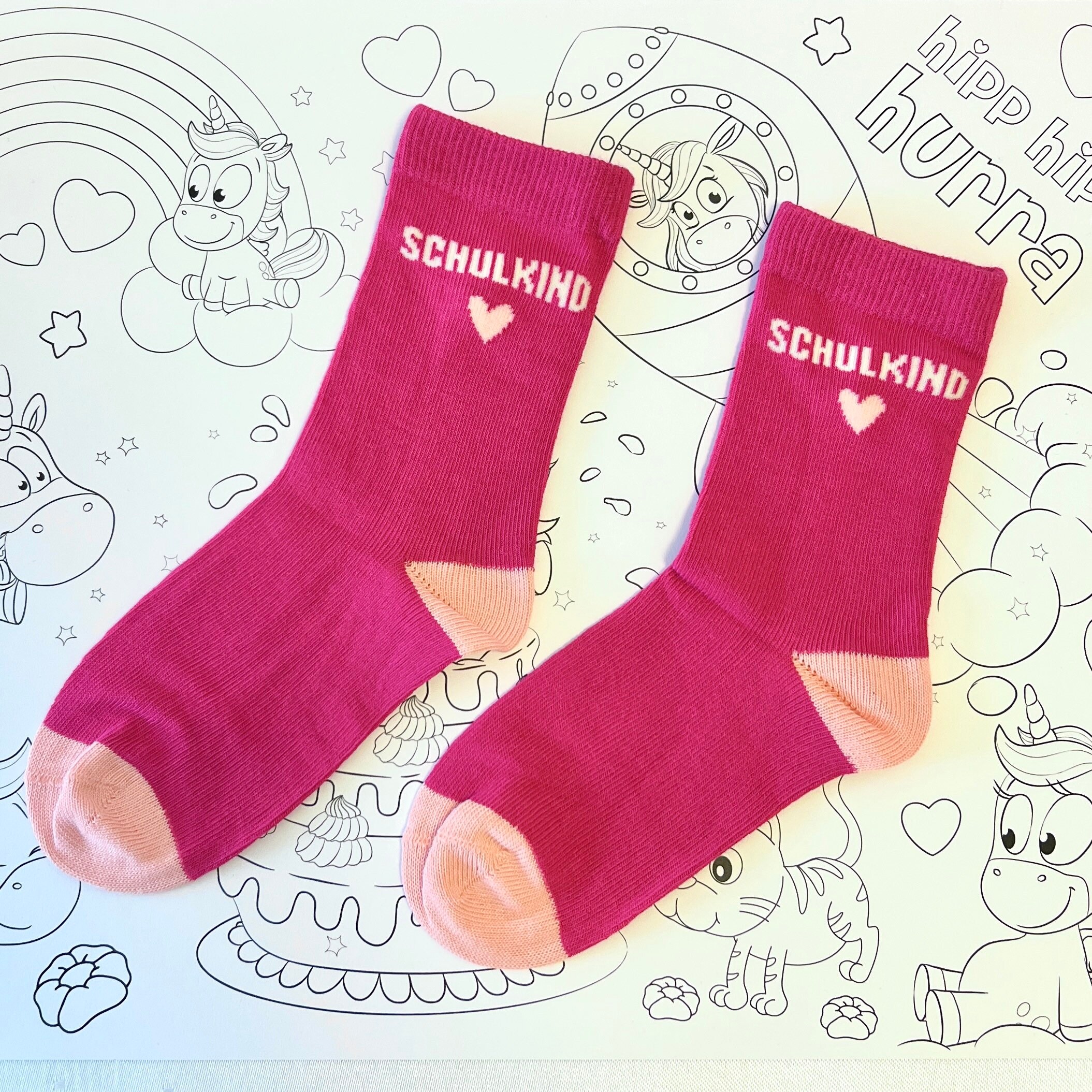 EINSCHULUNG Schulkind Socken GESCHENK für die Schultüte pink - Etsy