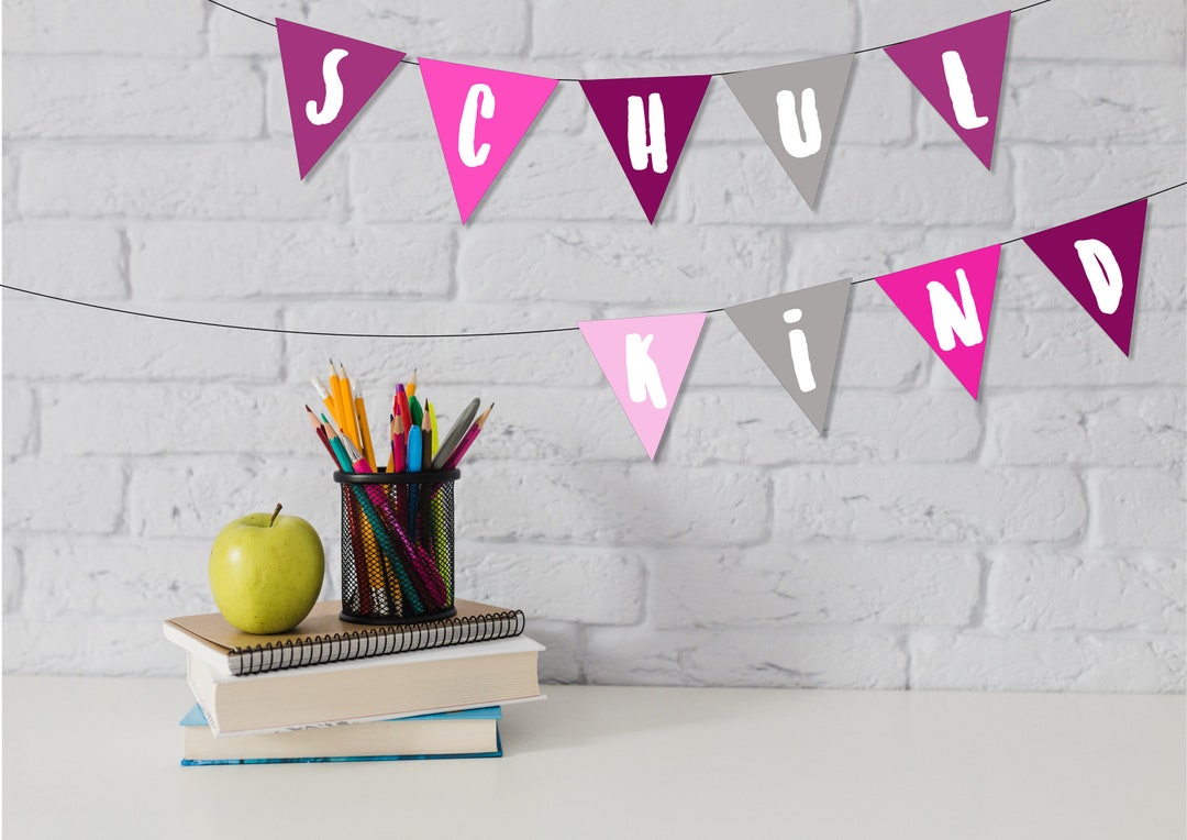 DIY Decorative Garland "school Child" for School Enrollment Pink - Etsy