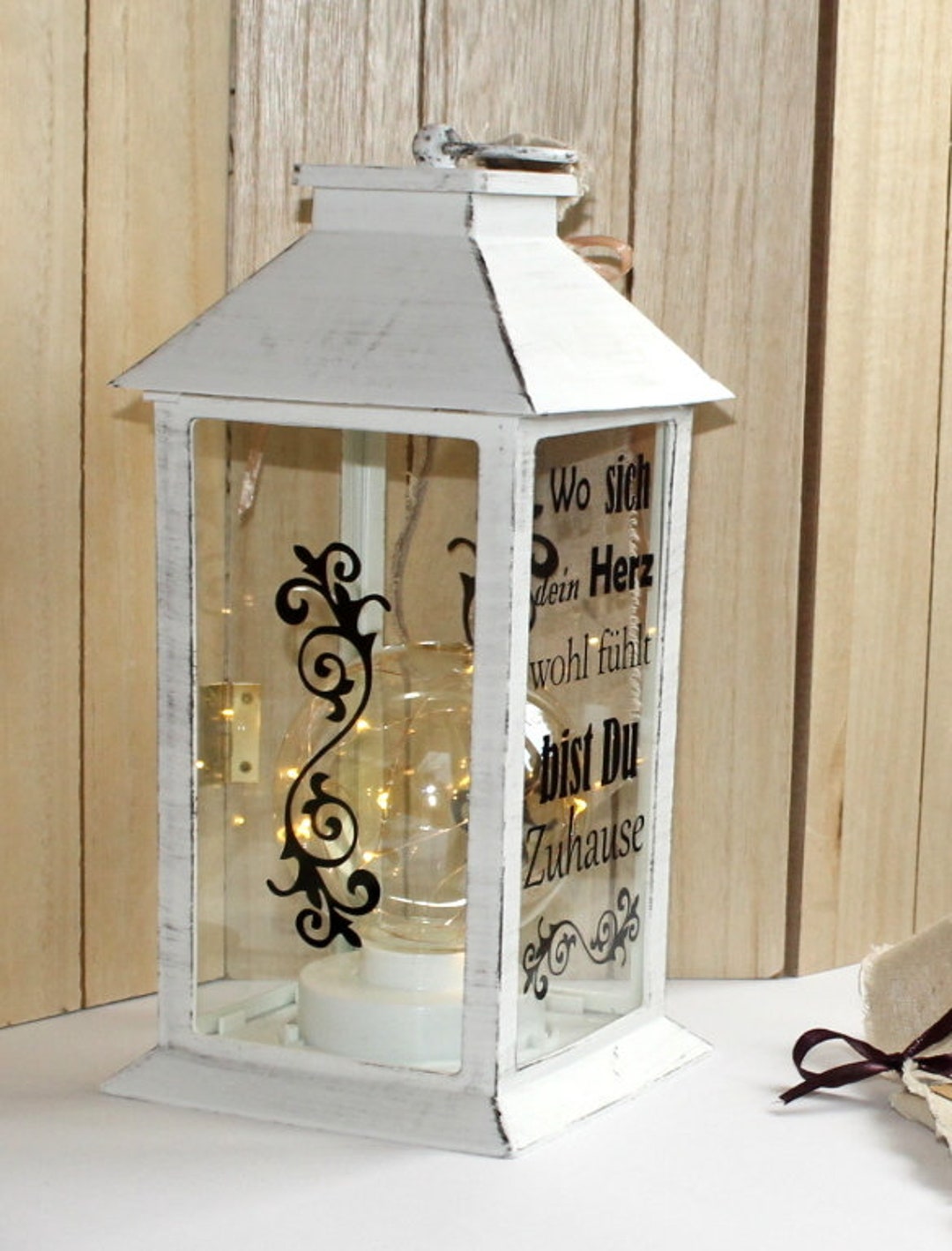 Lantern With Saying and Light - Etsy