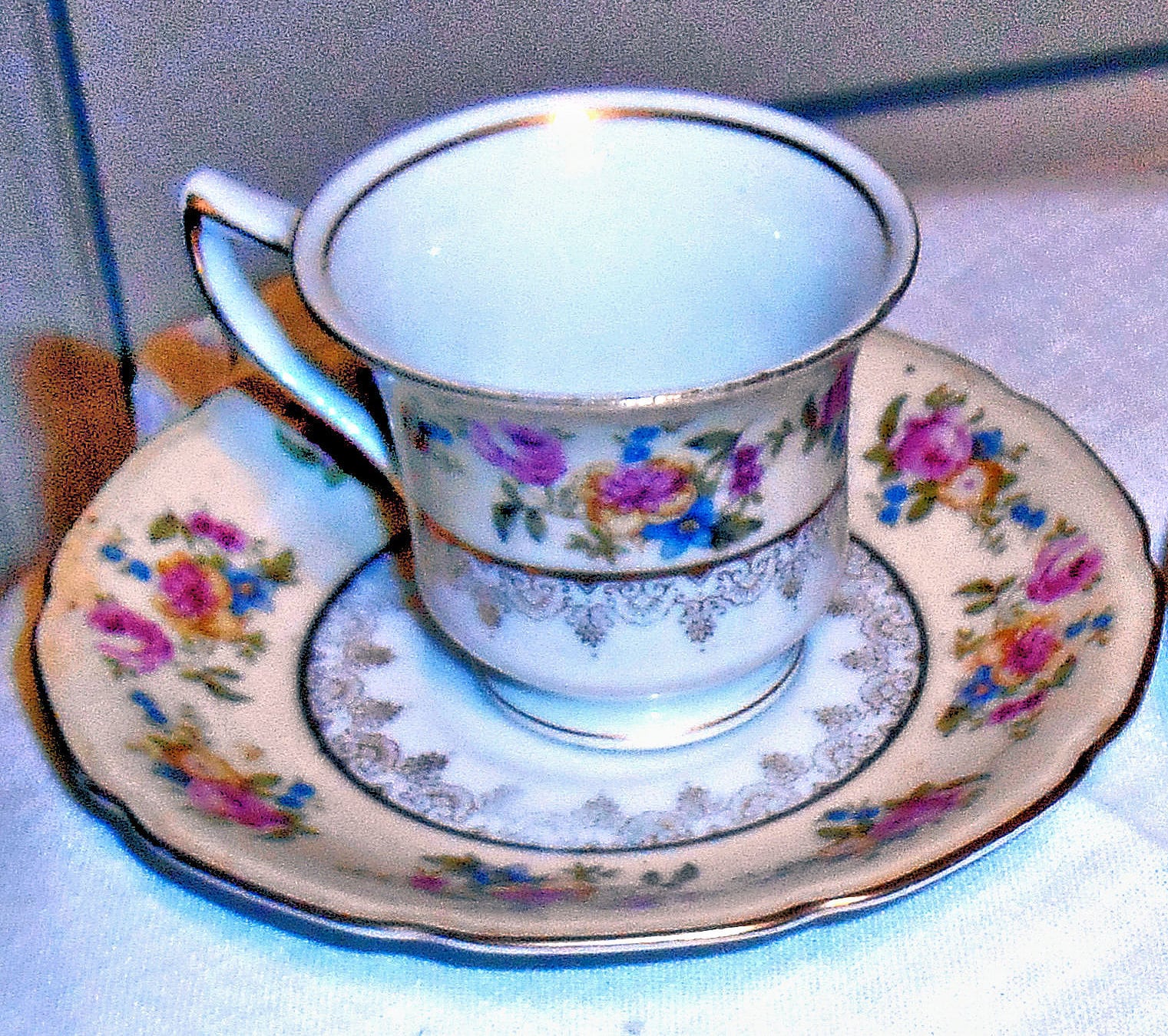 Two Gold Castle China Demitasse Cups and Saucers ...japan..collectors ...