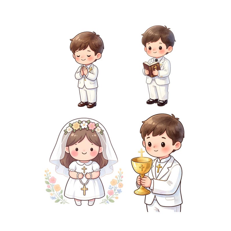 First Holy Communion Watercolor Clip Art Bundle (digital Download ...