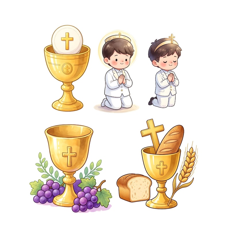 First Holy Communion Watercolor Clip Art Bundle (digital Download ...