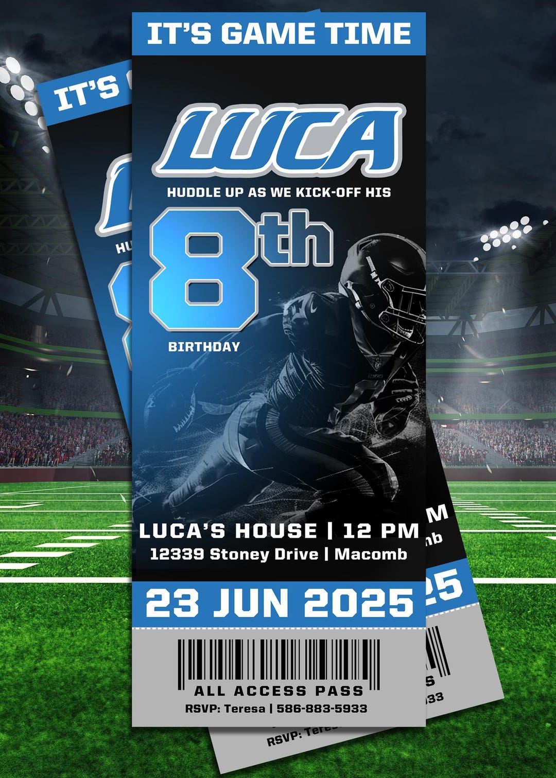 Detroit Lions Birthday Invitation on Etsy | Detroit Lion's Football ...